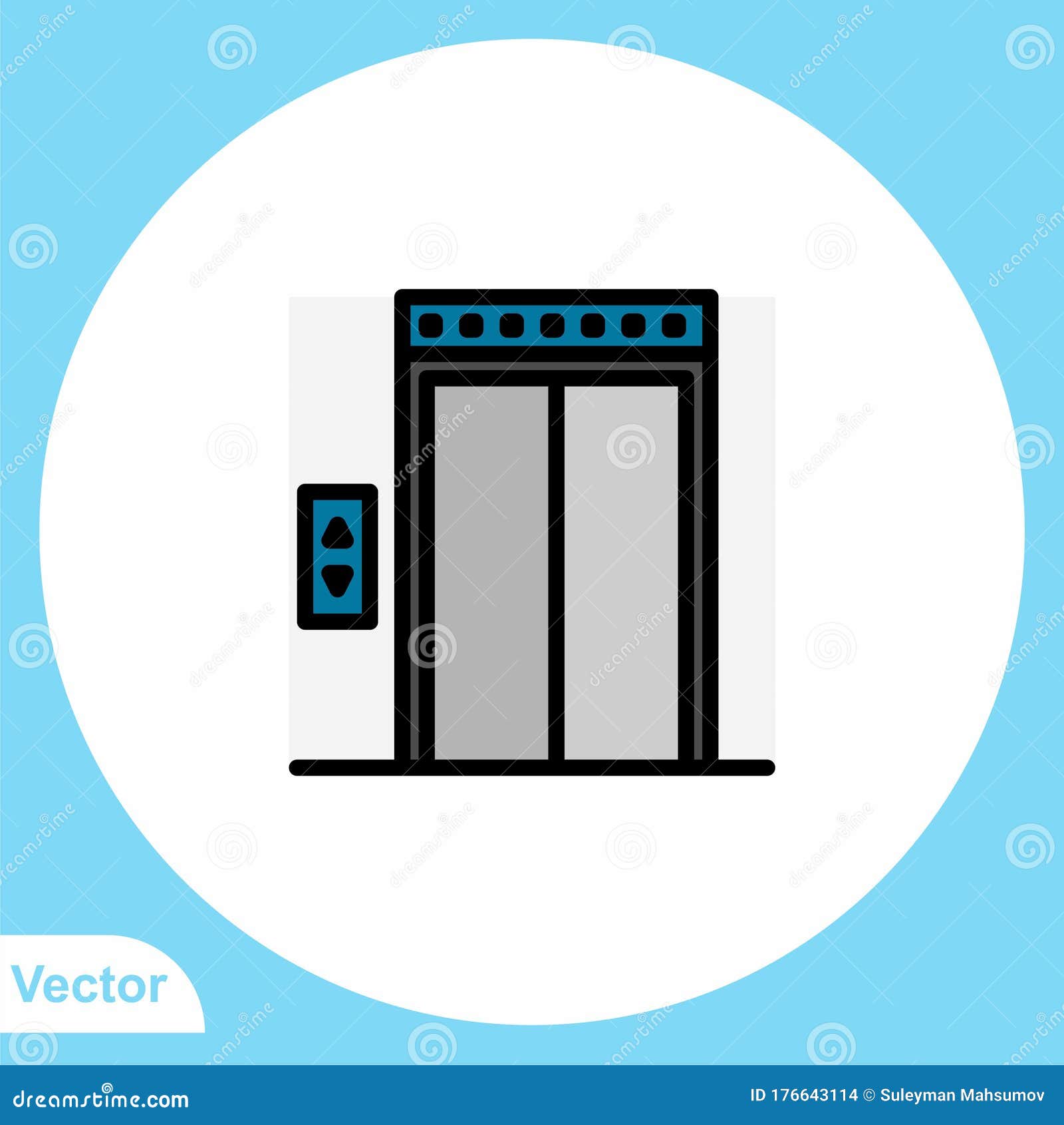 Elevator Vector Icon Sign Symbol Stock Illustration - Illustration of ...