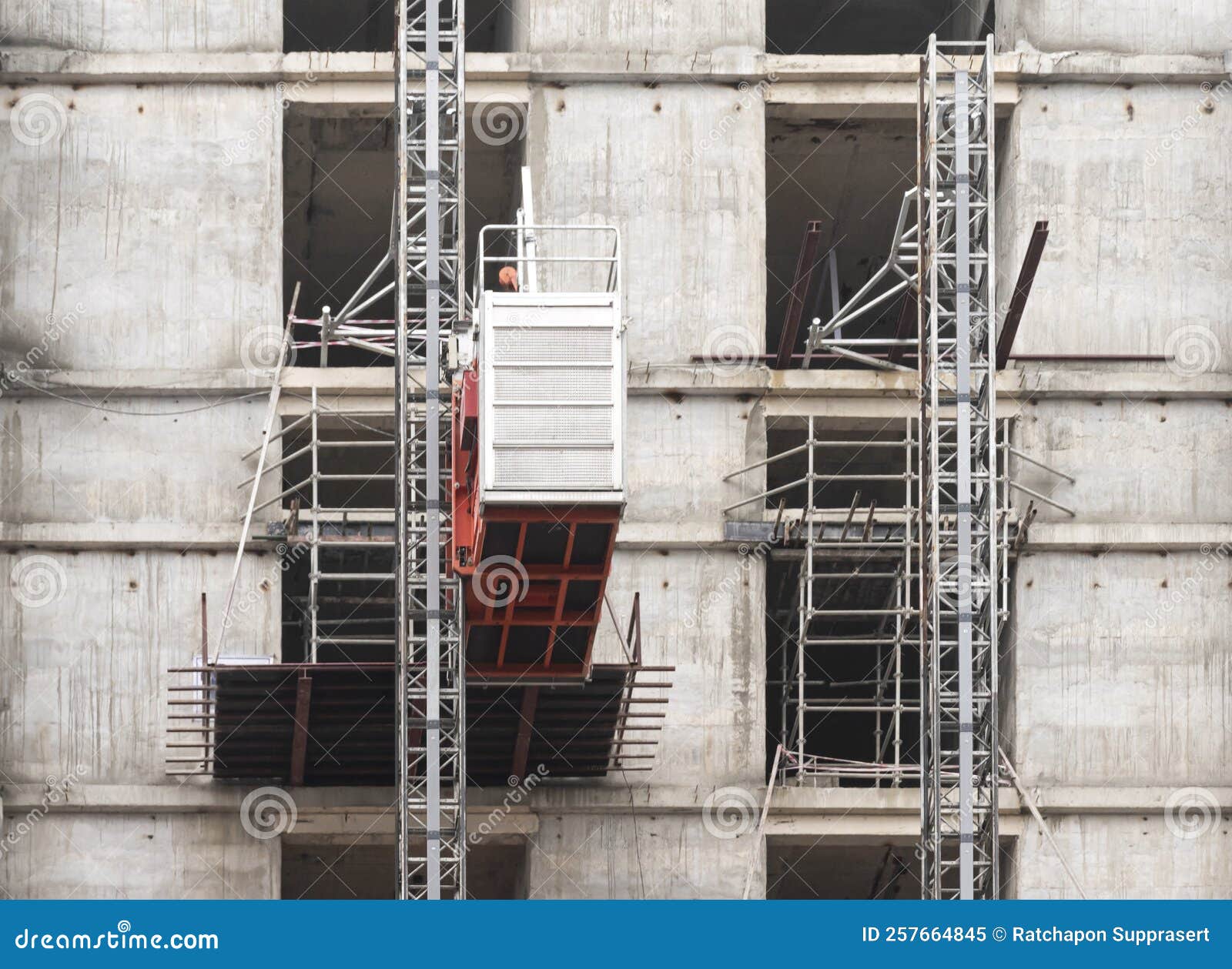 Elevators for Engineer at Construction Site Stock Image - Image of ...