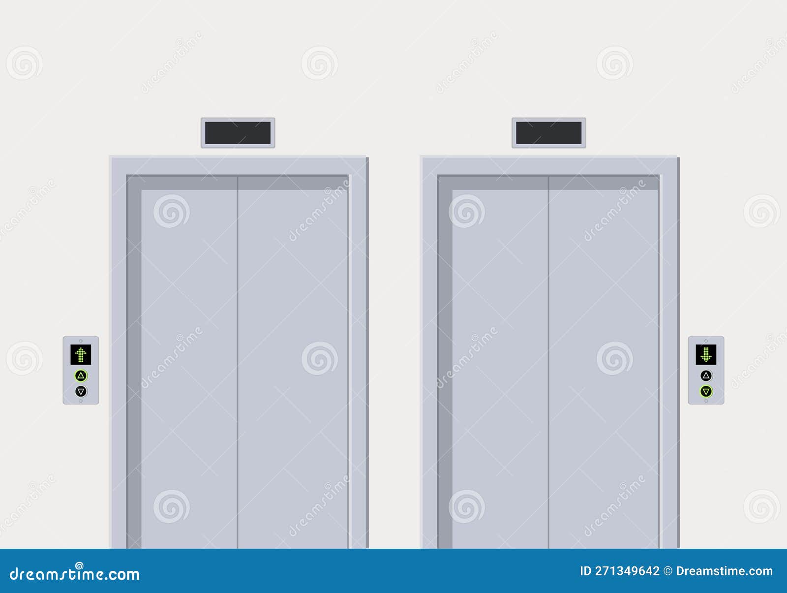 Elevators With A Panel Of Buttons In The Corridor Of The Business ...