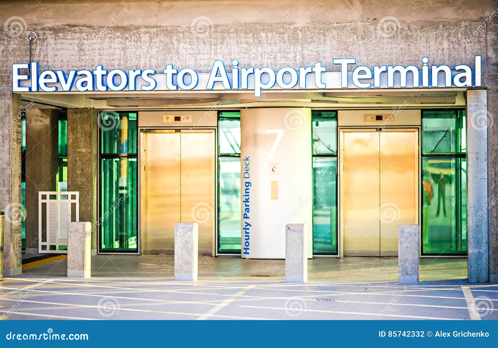 Elevators Sign at Airport Terminal Stock Photo - Image of grey, house ...