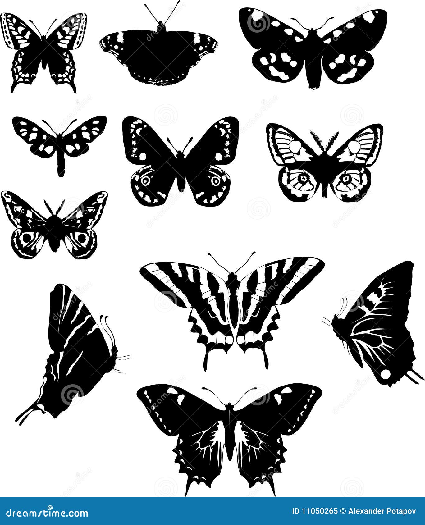 11 Objects Clipart Black