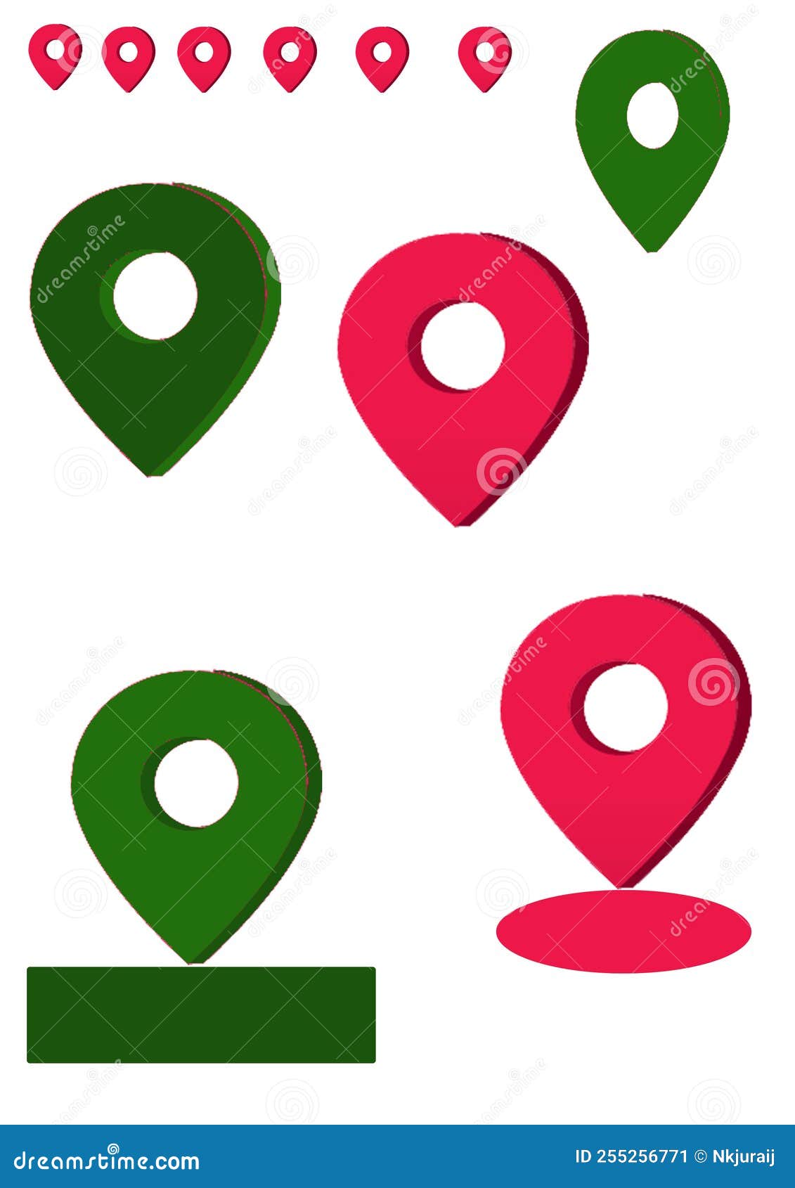 Eleven Editable GPS Icons Or Illustrations In Different Colors And ...