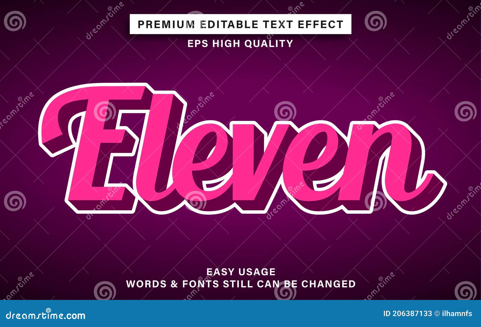 Eleven Editable Text Effect Stock Vector - Illustration of event, logo ...