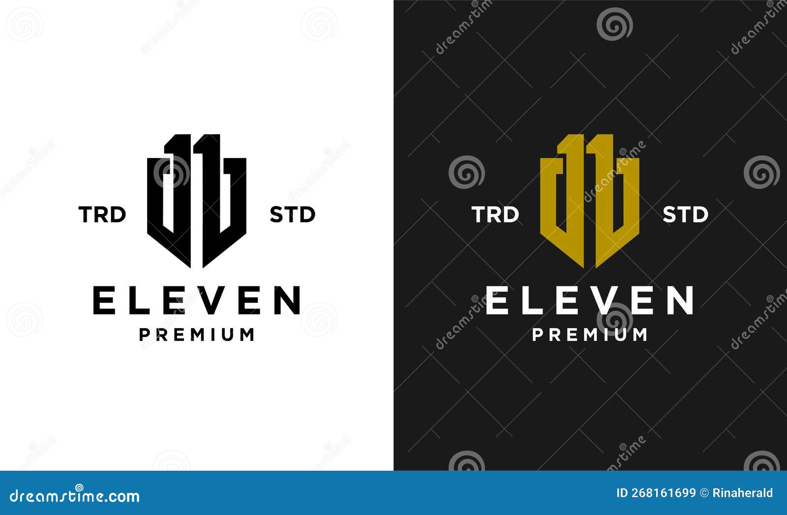 Eleven Initial Number 11 Icon Design Logo Minimal Stock Illustration ...