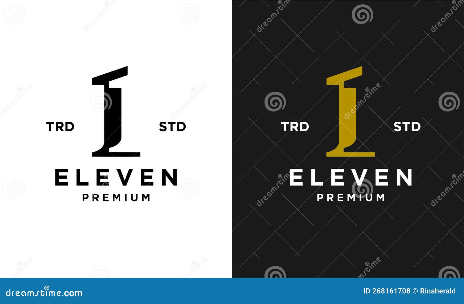 Eleven Initial Number 11 Icon Design Logo Minimal Stock Illustration ...