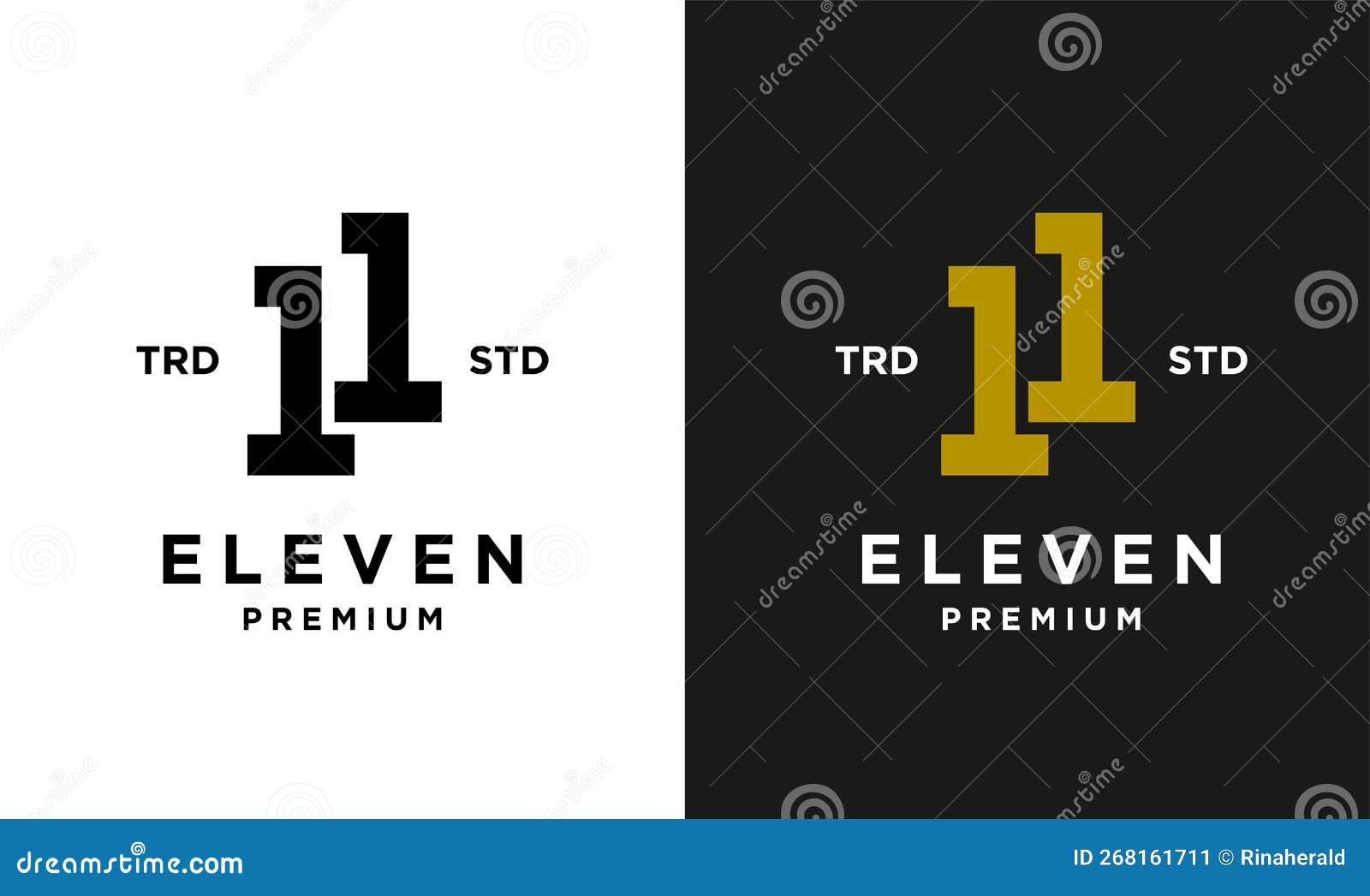 Eleven Initial Number 11 Icon Design Logo Minimal Stock Illustration ...
