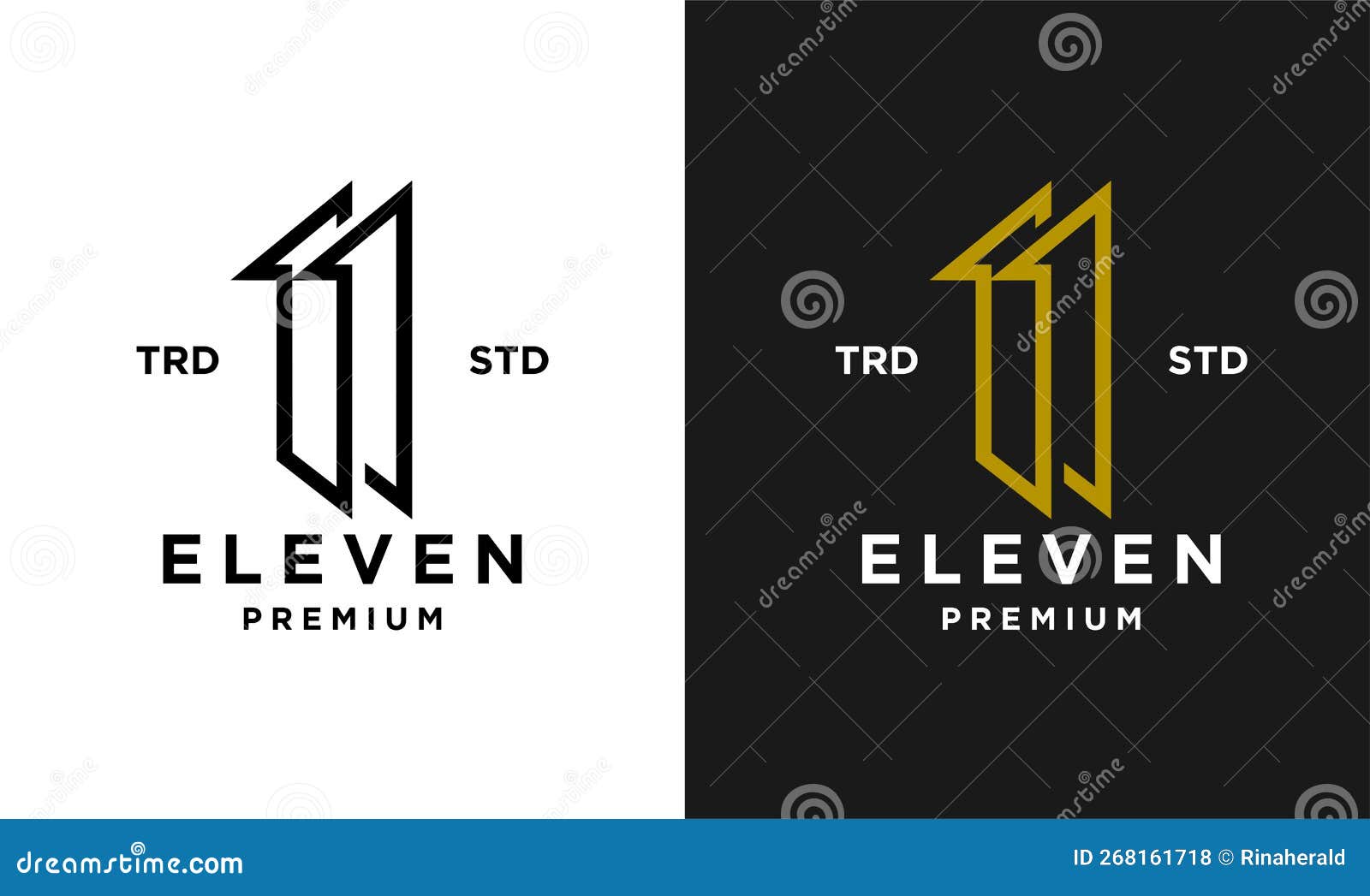 Eleven Initial Number 11 Icon Design Logo Minimal Stock Illustration ...