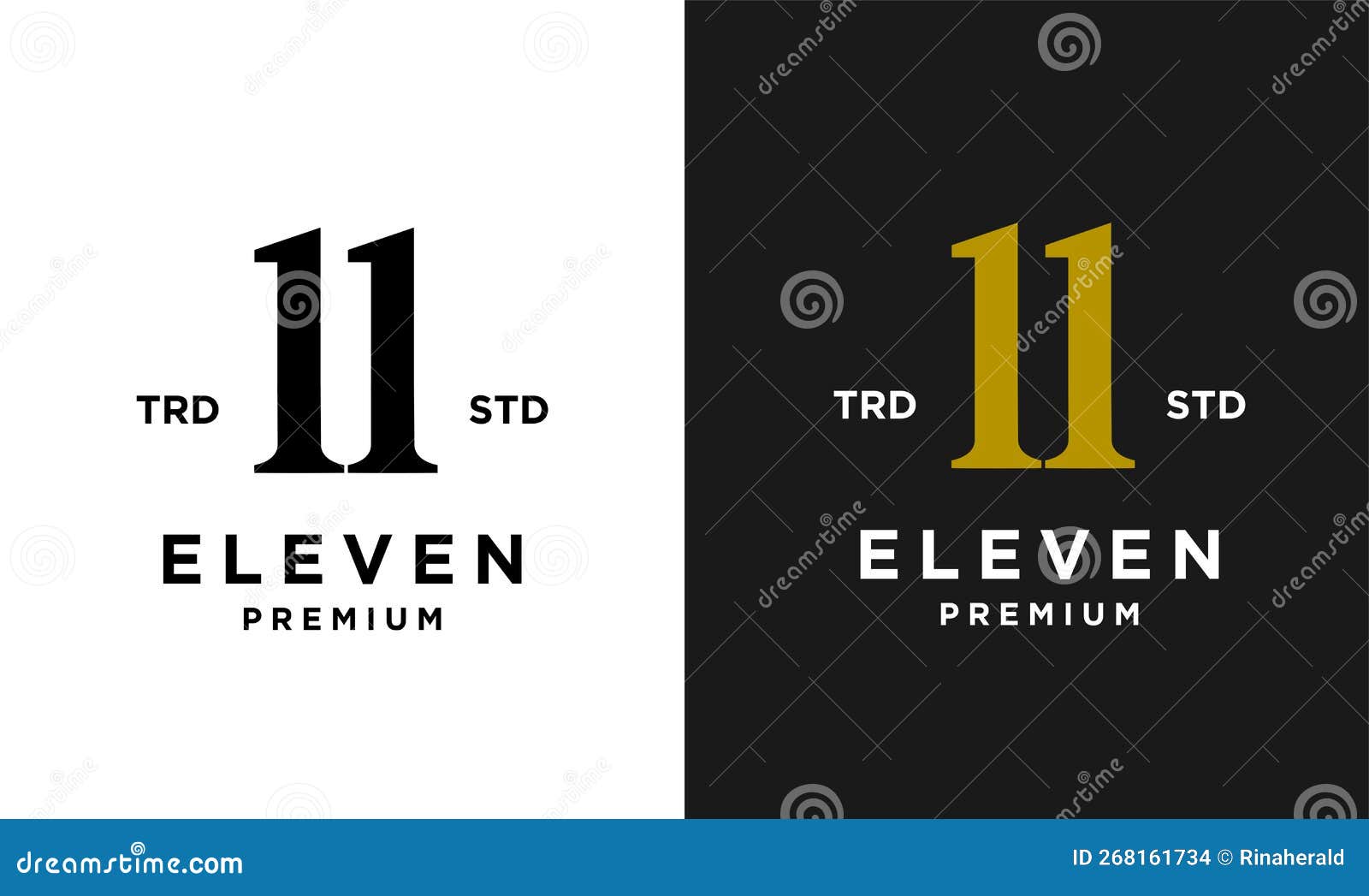 Eleven Initial Number 11 Icon Design Logo Minimal Stock Illustration ...