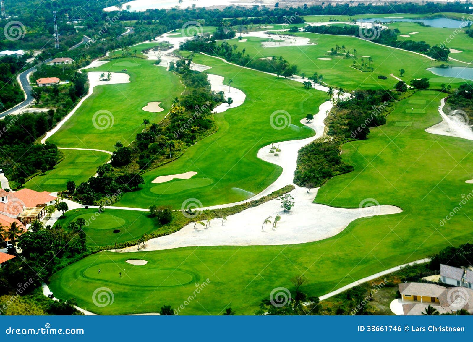 Elevevated View of Golf Course Stock Photo - Image of flying, elevated ...