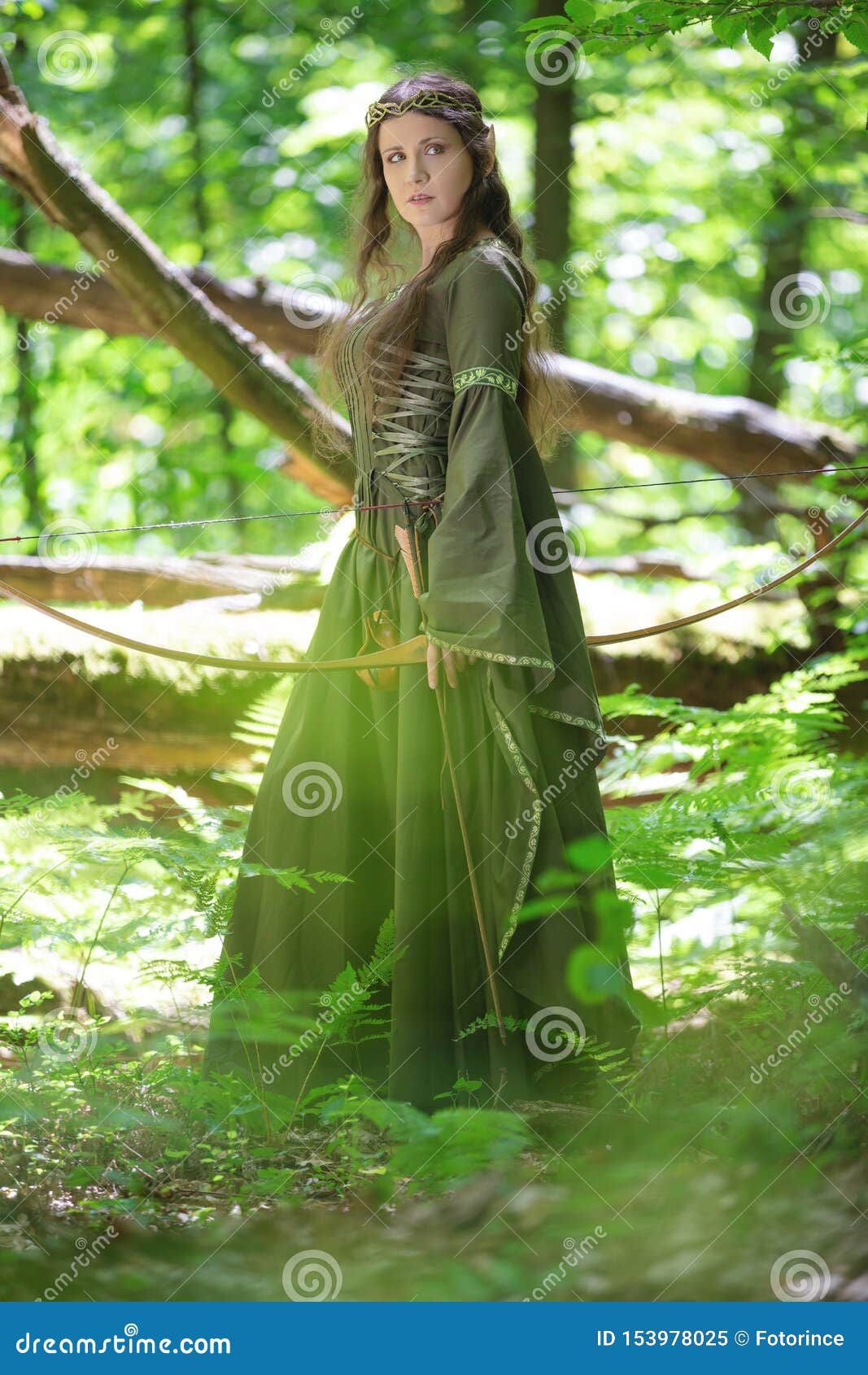 Elf archer with a bow stock image. Image of cosplay - 153978025