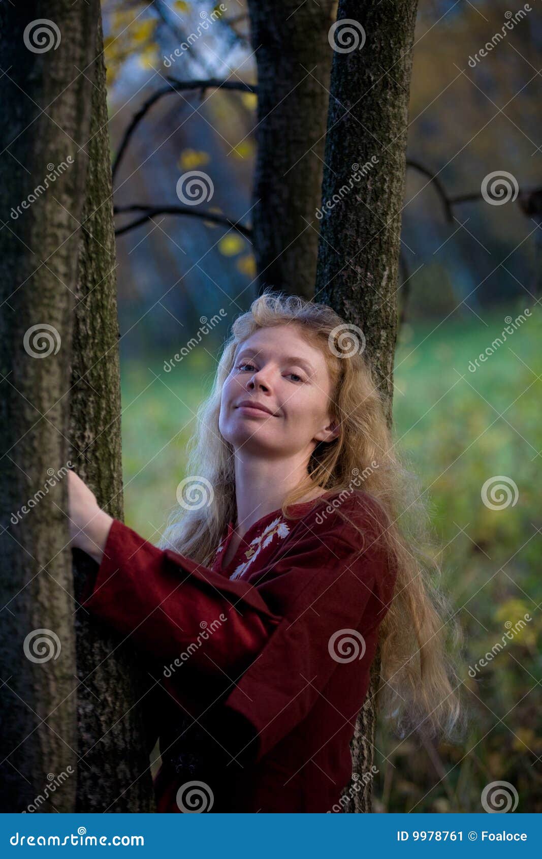 The Elf in the Autumn Forest Stock Image - Image of hair, costume: 9978761