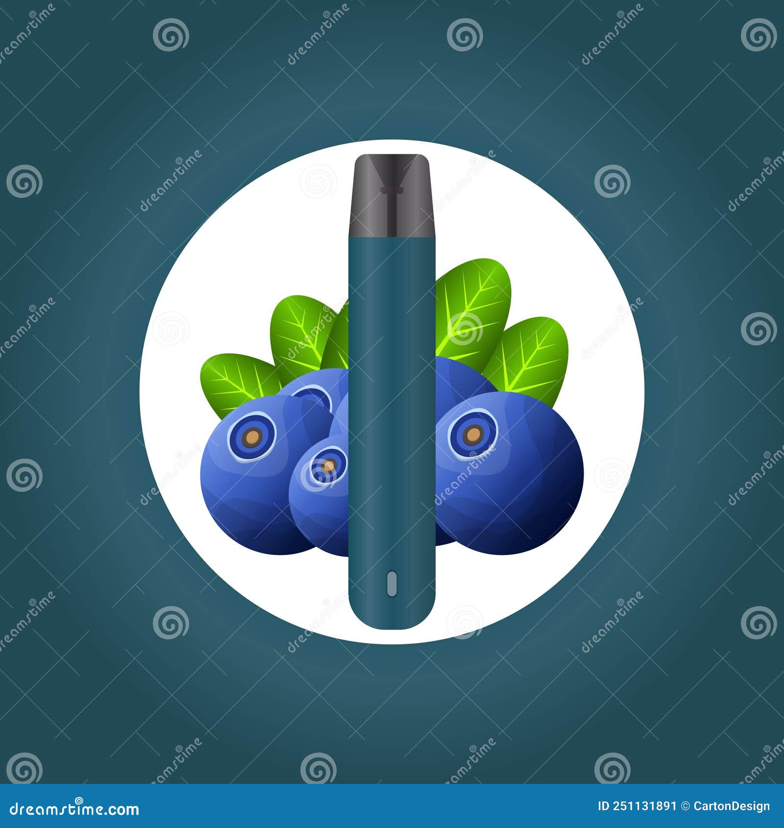 Elf Bar with Blueberry Flavor. Vape Stock Vector - Illustration of ...