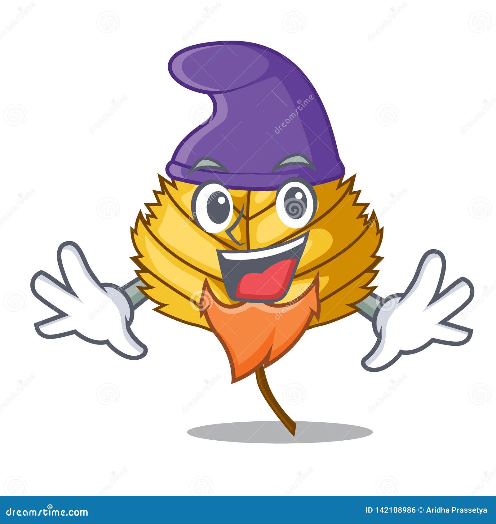 Elf Birch Leaf in the Mascot Shape Stock Vector - Illustration of ...
