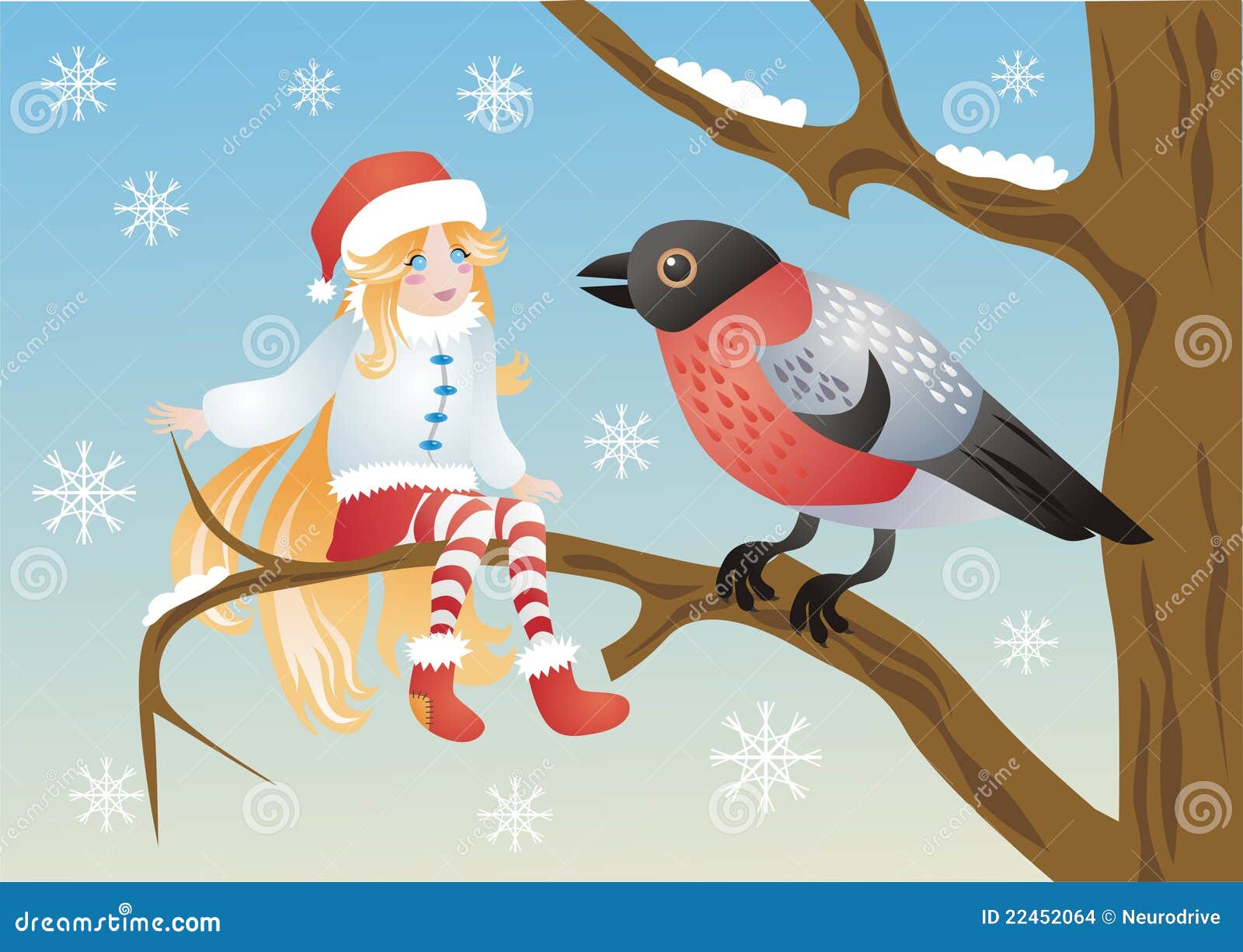 Elf and a bird stock illustration. Illustration of magic - 22452064