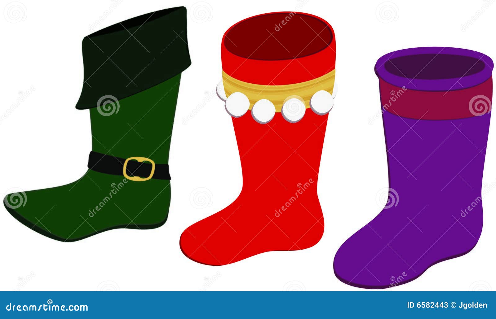 Elf Boot & Christmas Stockings Stock Vector - Illustration of boots ...