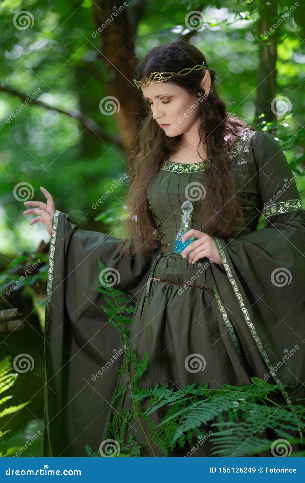 Elf with a Bottle of Magic Potion Stock Image - Image of archeress ...