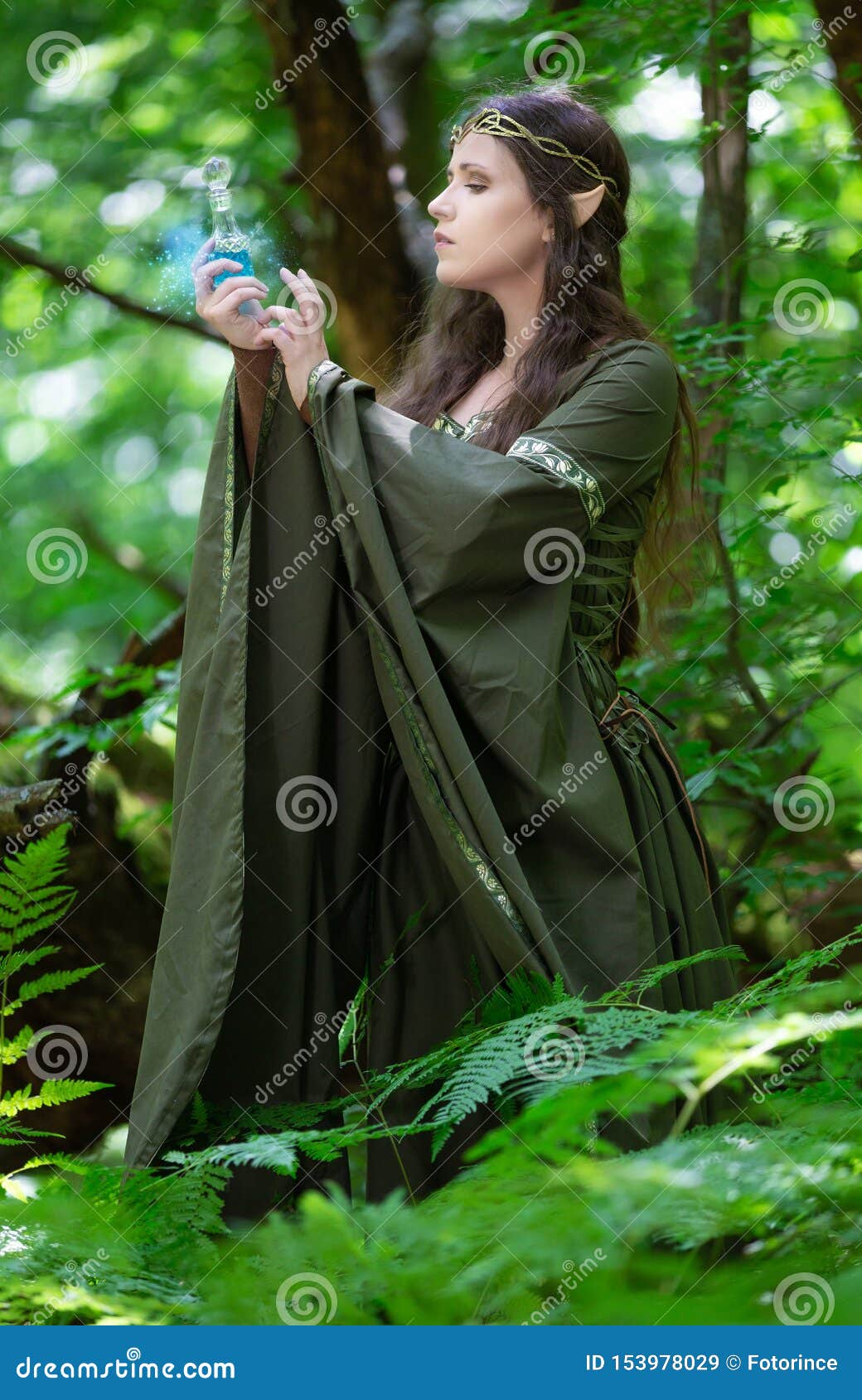 Elf with a Bottle of Magic Potion Stock Image - Image of bottle, beauty ...