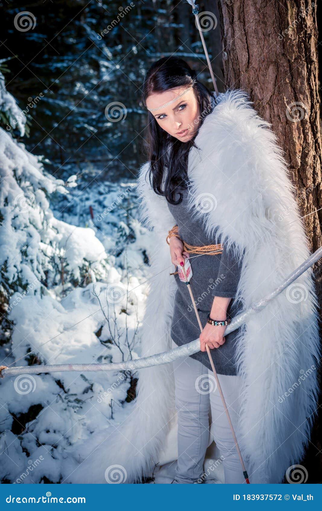 Elf with a bow stock photo. Image of hunter, film, nature - 183937572