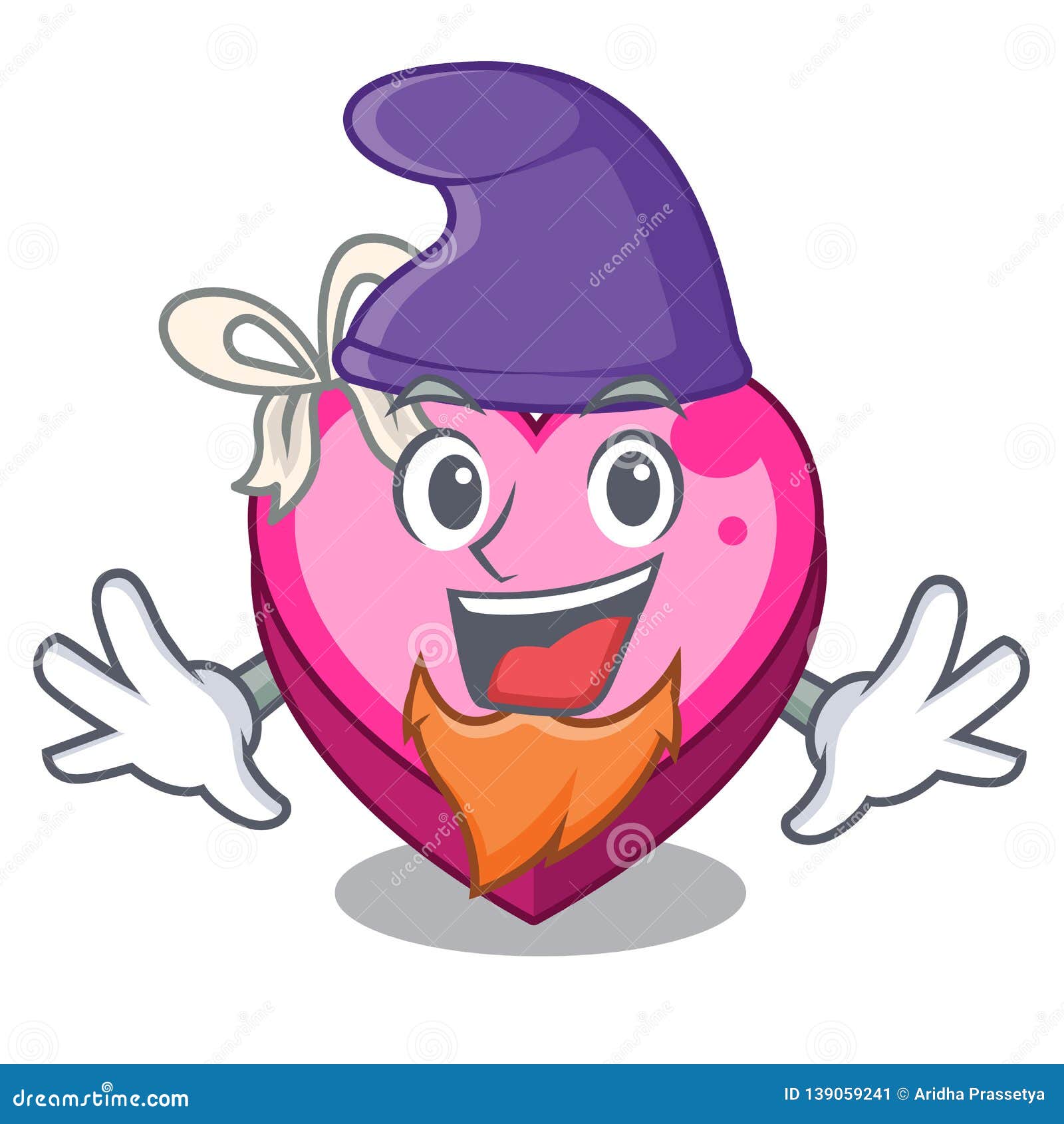 Elf Box Heart in Shape of Mascot Stock Vector - Illustration of ...