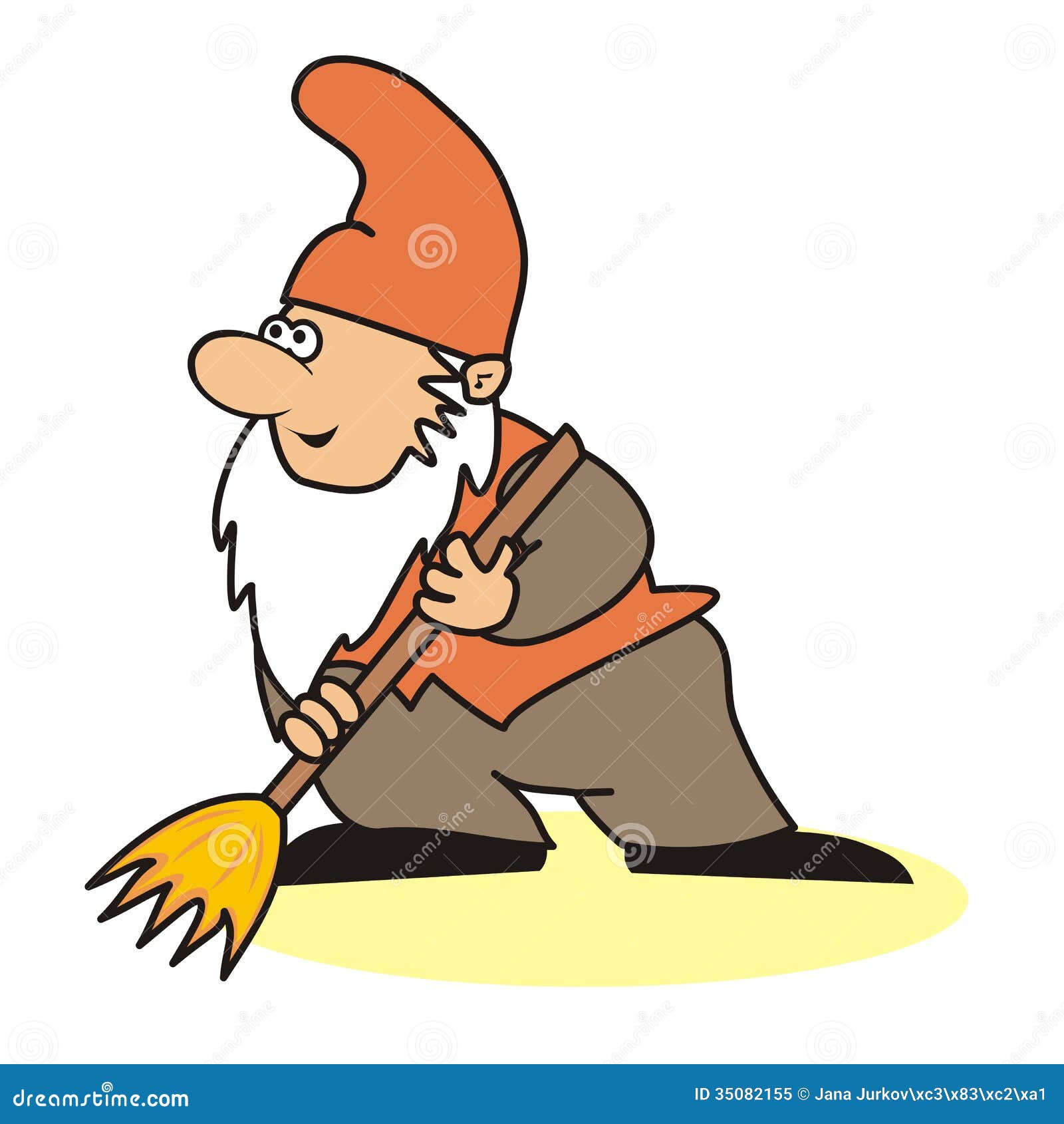 Elf and brush stock vector. Illustration of doll, humorous - 35082155