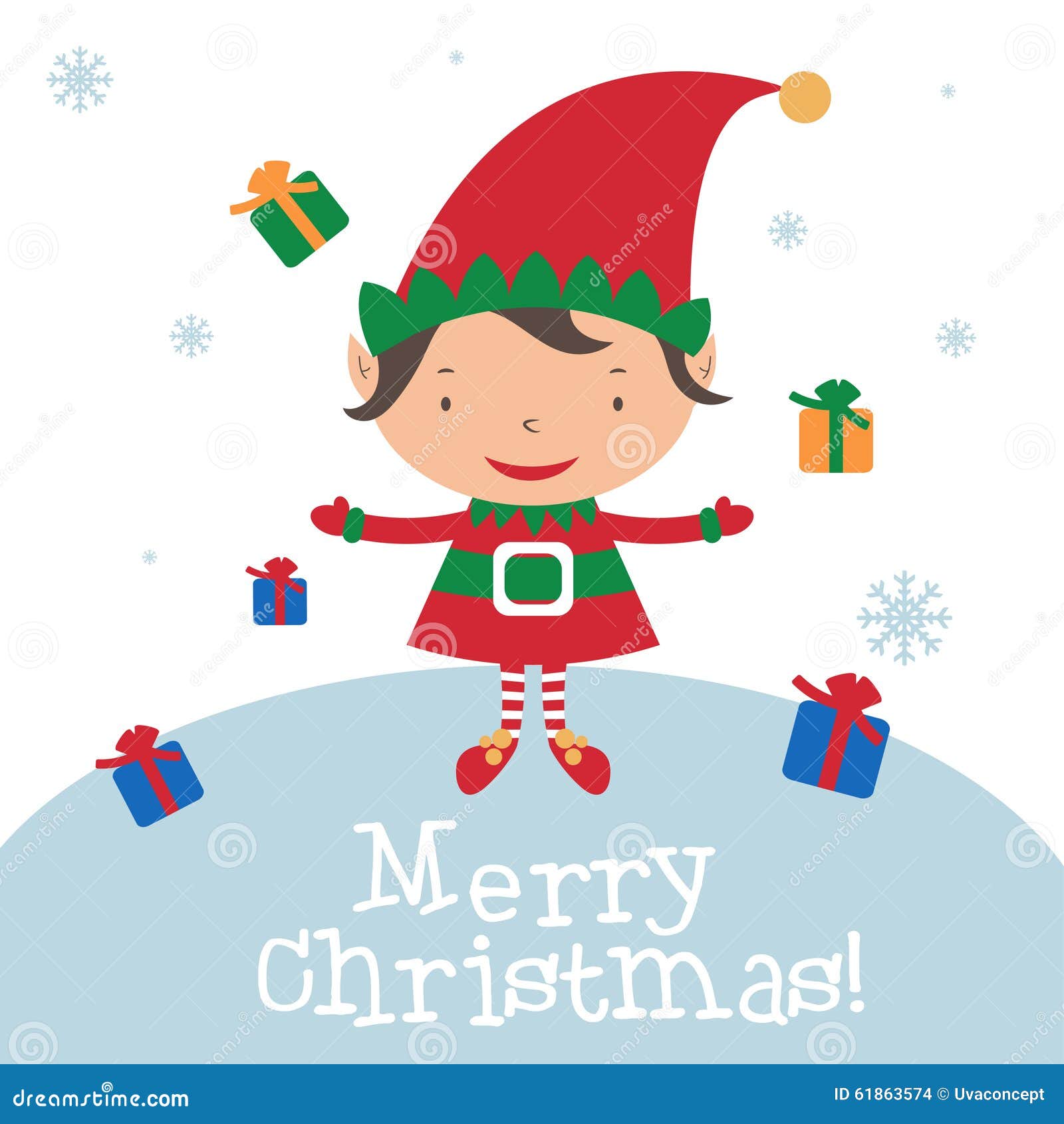 Elf Card template. Vector stock vector. Illustration of helper - 61863574