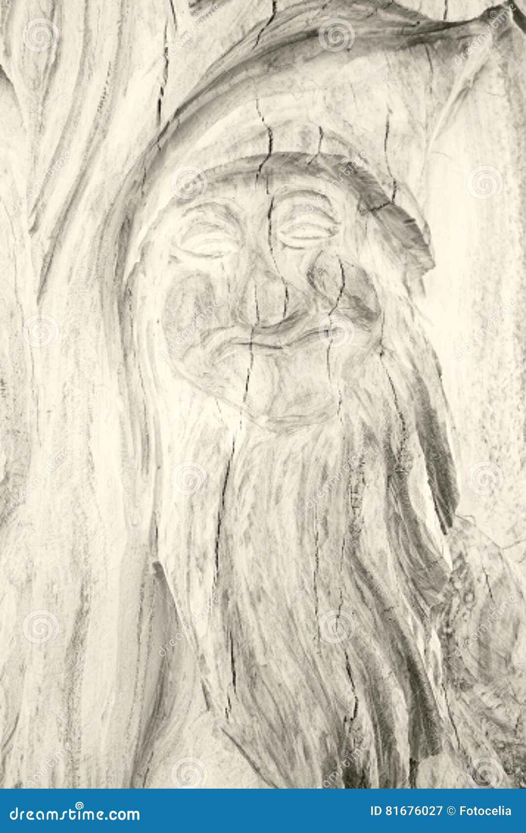 Elf carved tree stock image. Image of people, emotion - 81676027