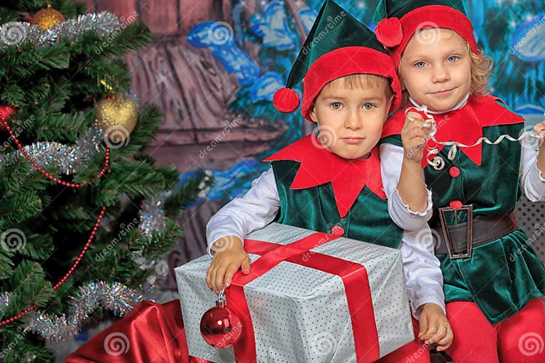 Elf children stock photo. Image of december, cute, childhood - 21863508