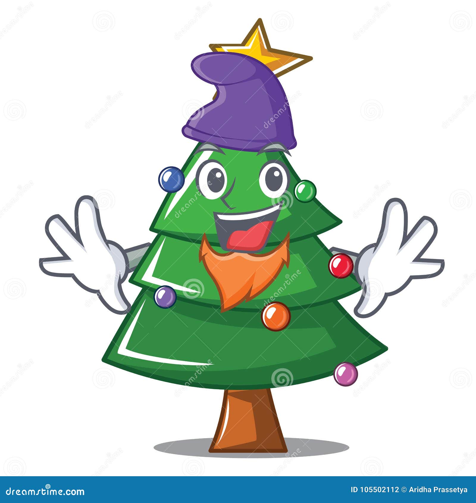 Elf Christmas Tree Character Cartoon Stock Vector - Illustration of ...