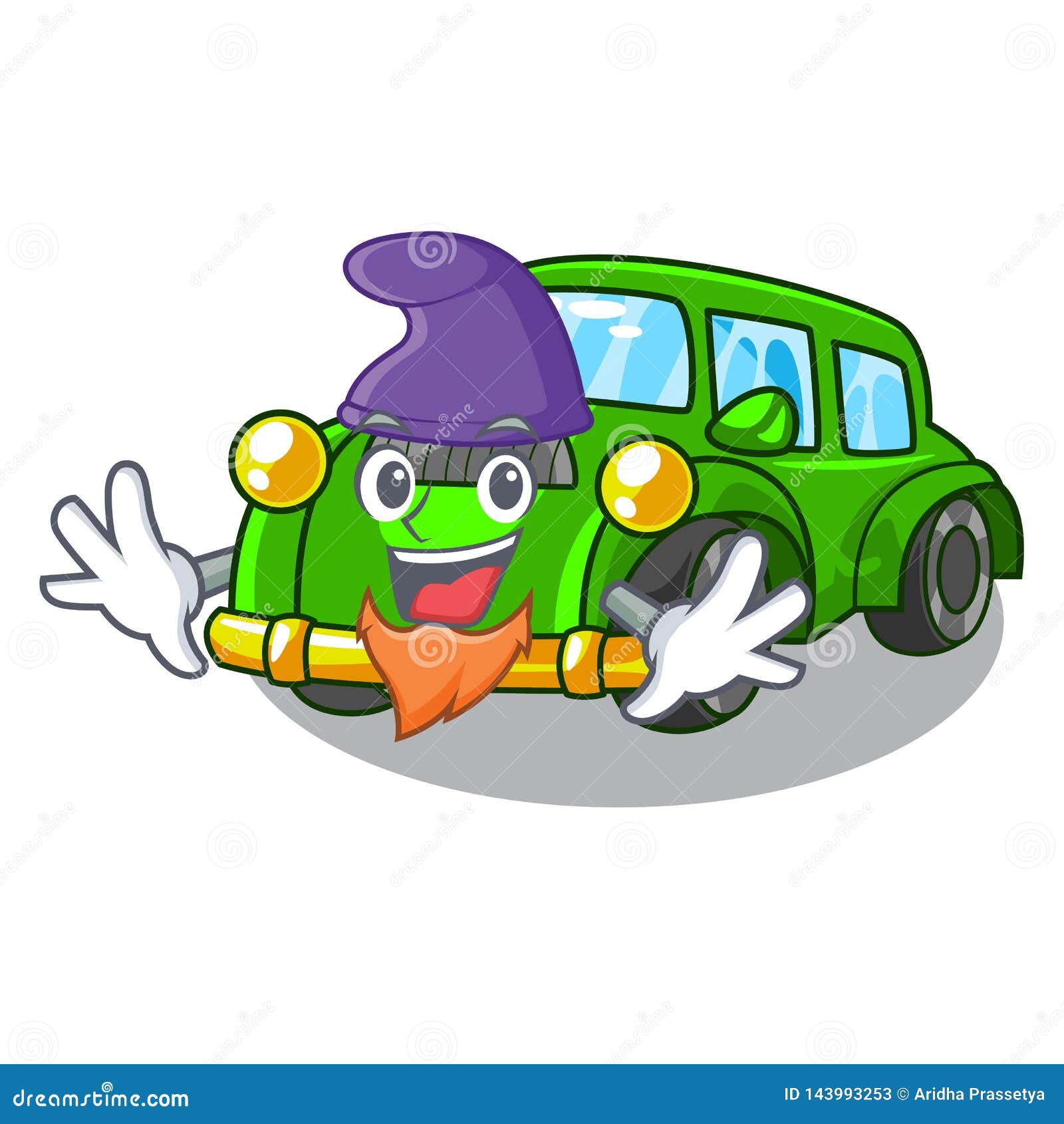 Elf Classic Car Isolated in the Cartoon Stock Vector - Illustration of ...