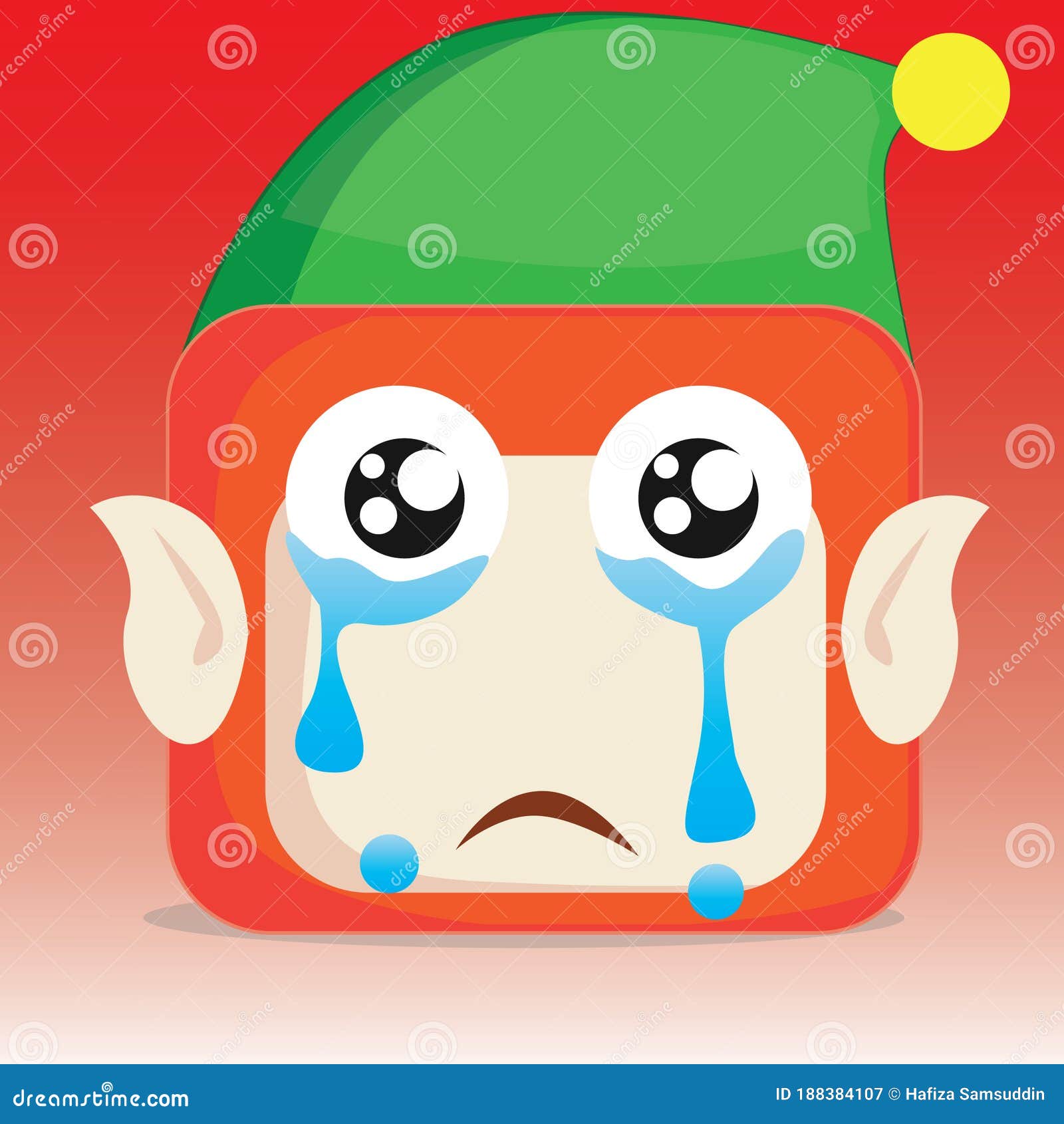 Elf Crying. Vector Illustration Decorative Design Stock Vector ...
