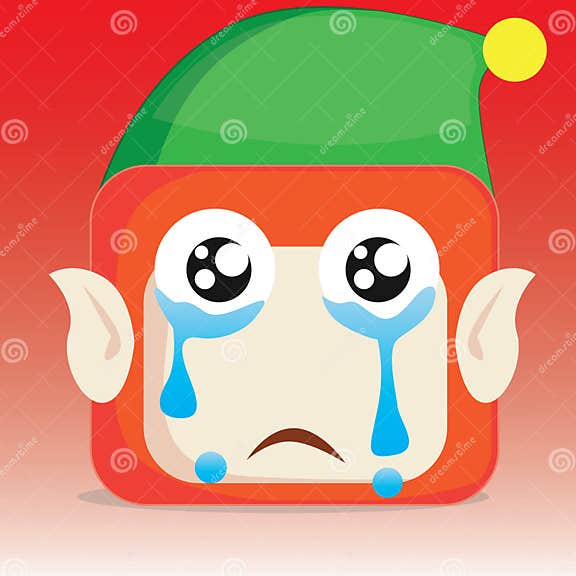 Elf Crying. Vector Illustration Decorative Design Stock Vector ...