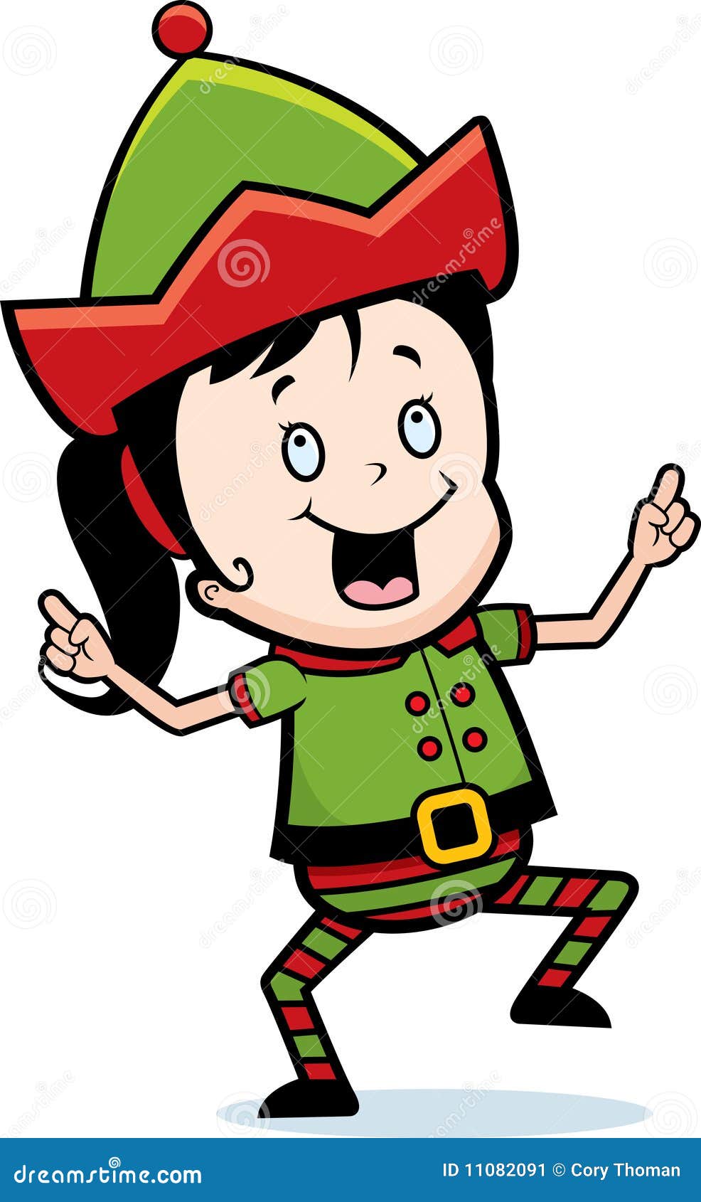 Elf Dancing stock vector. Illustration of child, xmas - 11082091