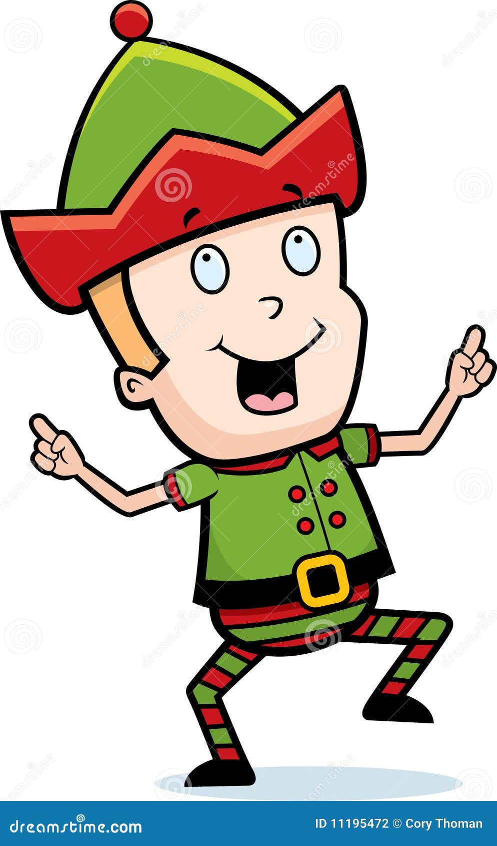 Elf Dancing stock vector. Illustration of holiday, happy - 11195472