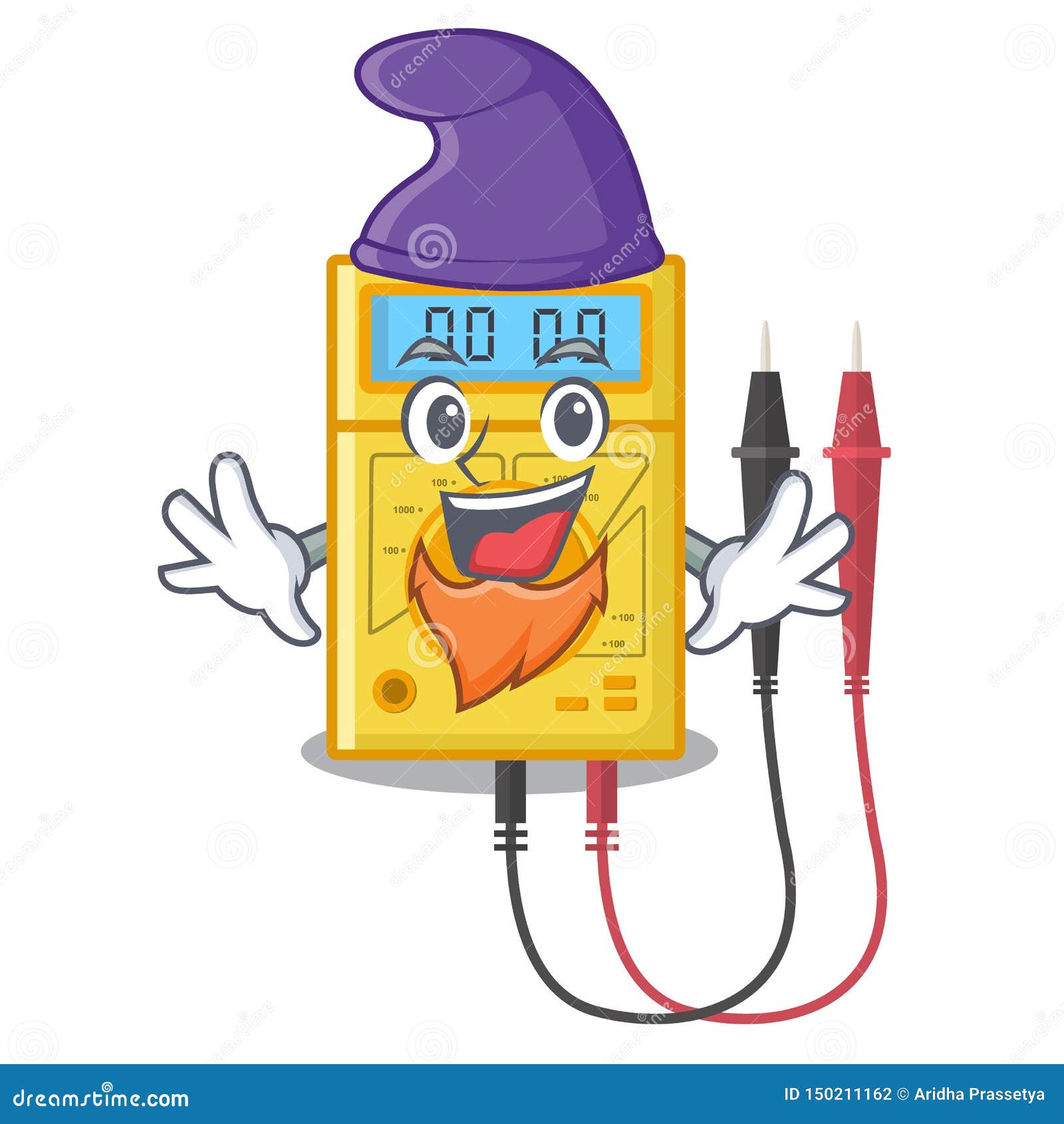 Elf Digital Multimeter in the Mascot Closet Stock Vector - Illustration ...