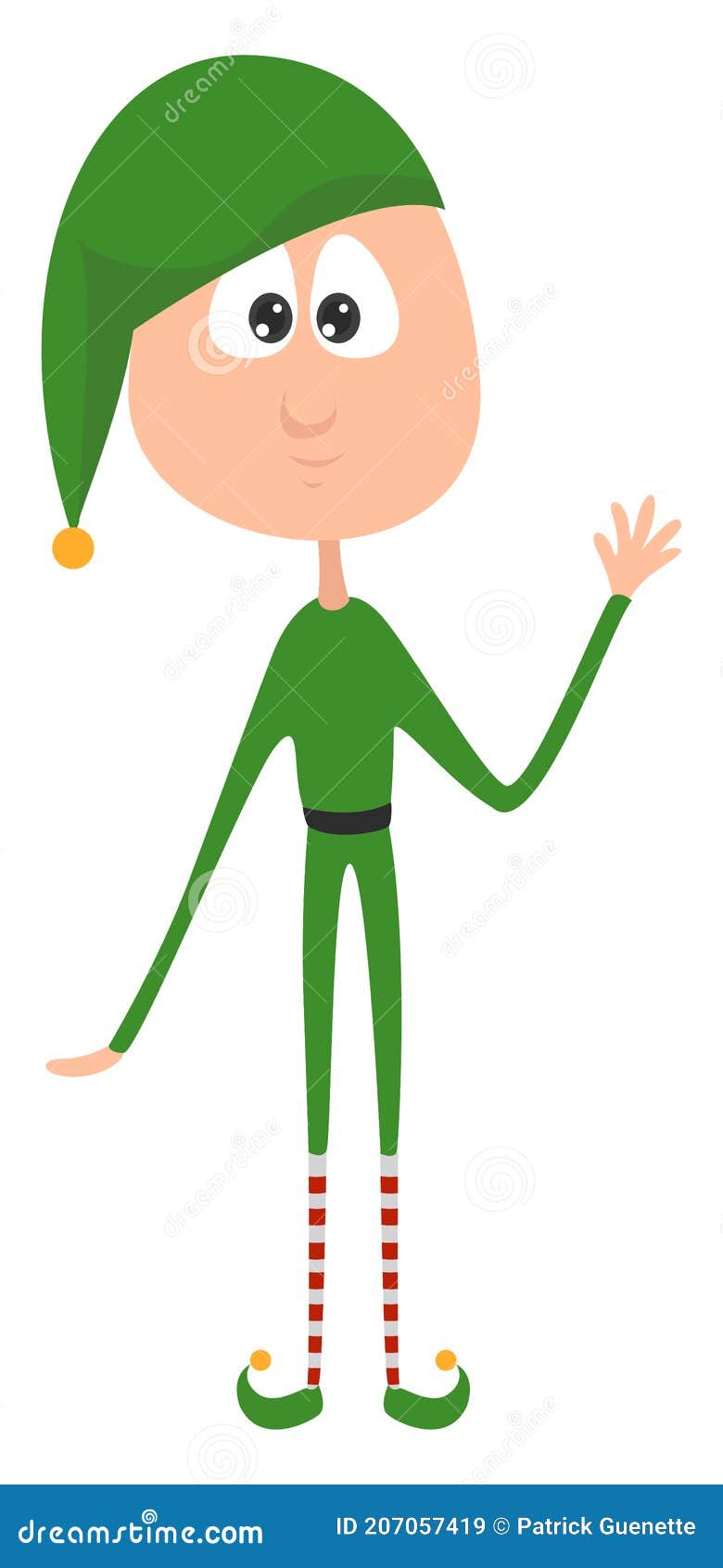 Elf Dressed in Green, Illustration, Vector Stock Vector - Illustration ...