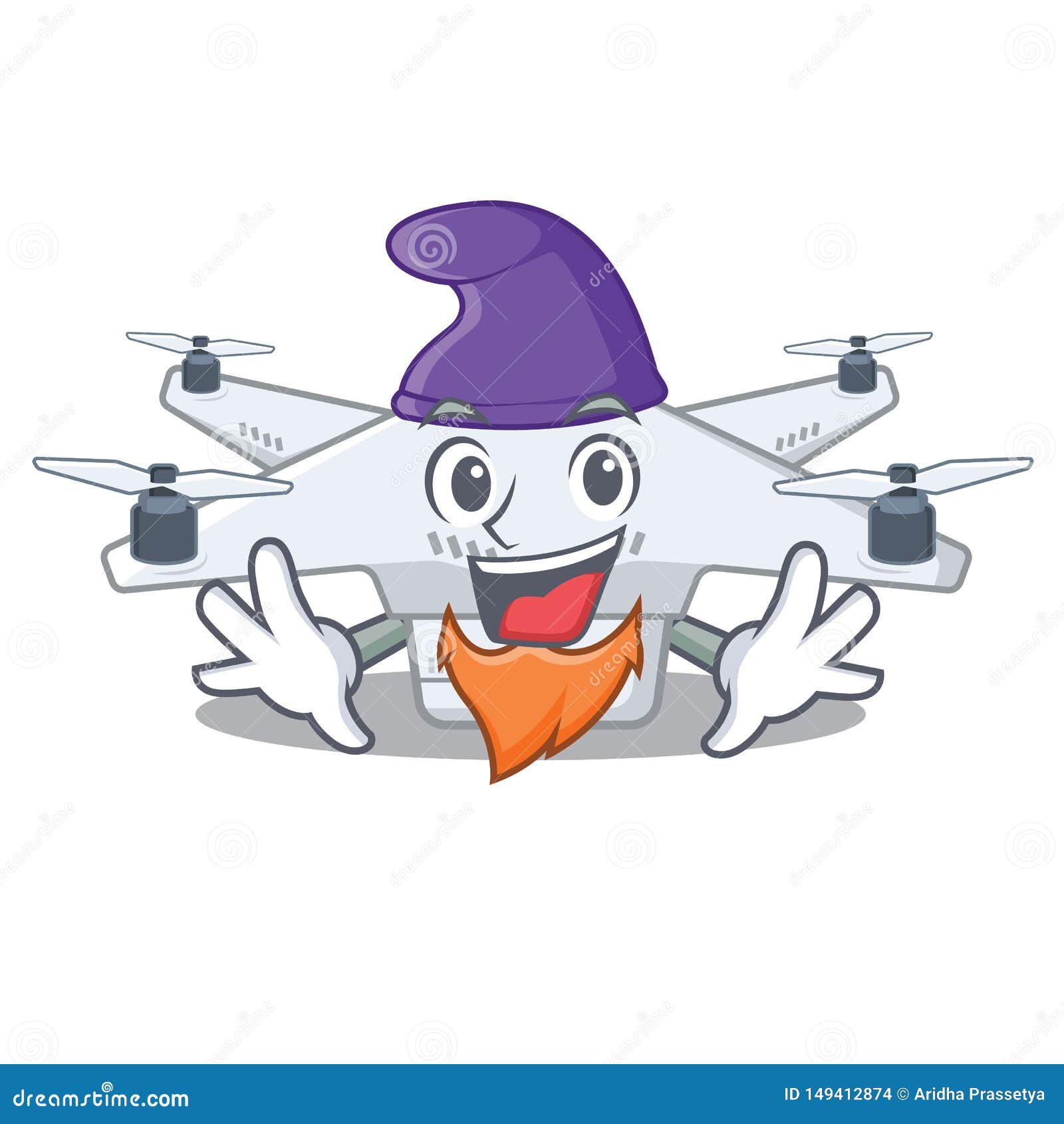 Elf Drone Isolated with in the Mascot Stock Vector - Illustration of ...