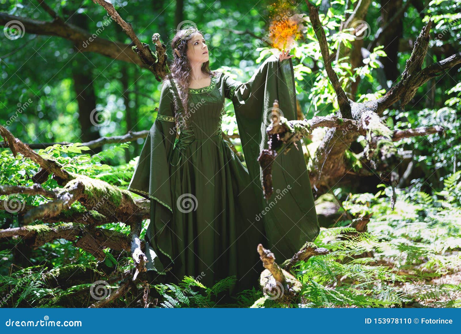 Elf with the Element of Fire Stock Photo - Image of portrait, middle ...