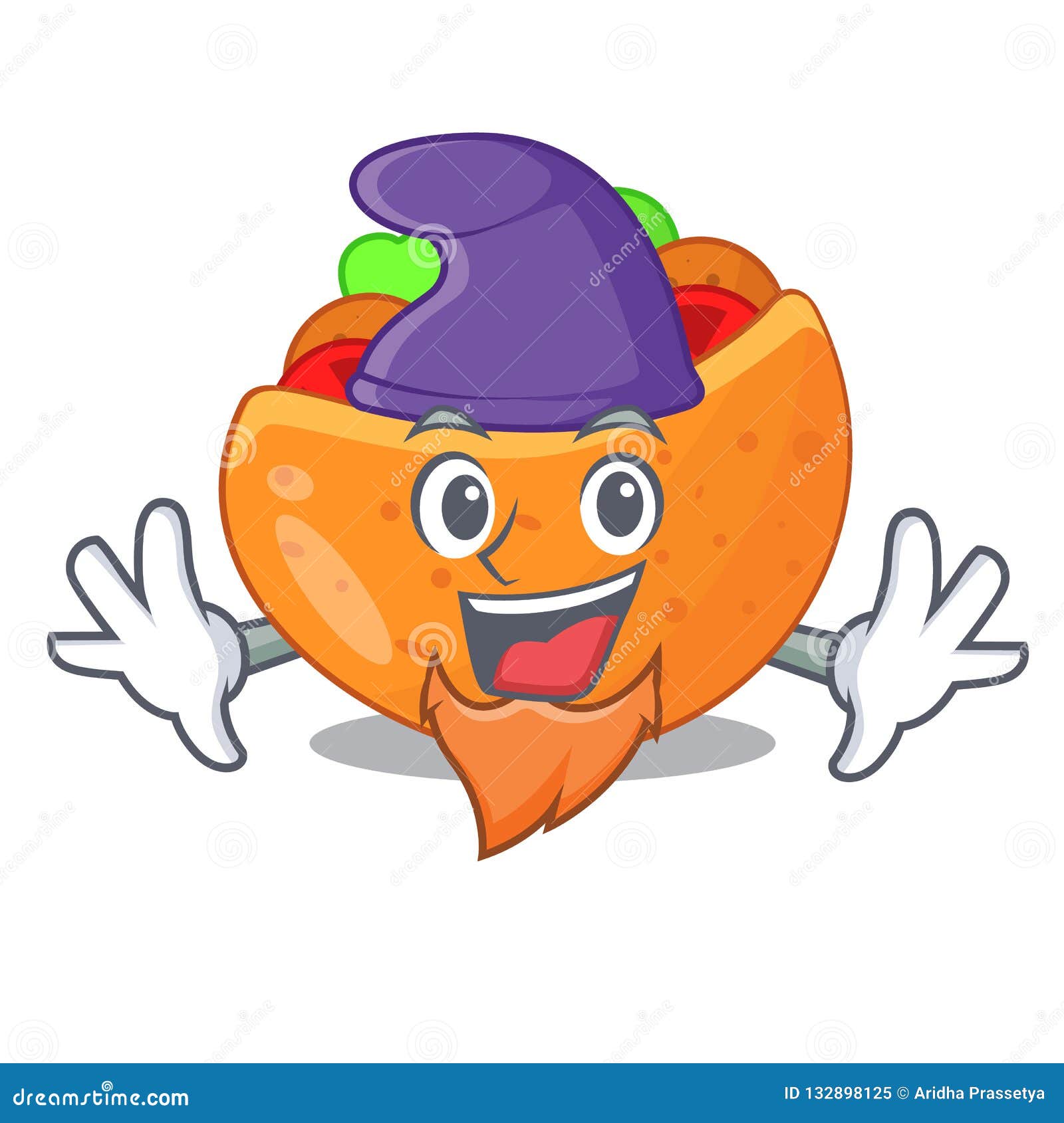 Elf Falafel in Pita in Bread Cartoon Stock Vector - Illustration of ...