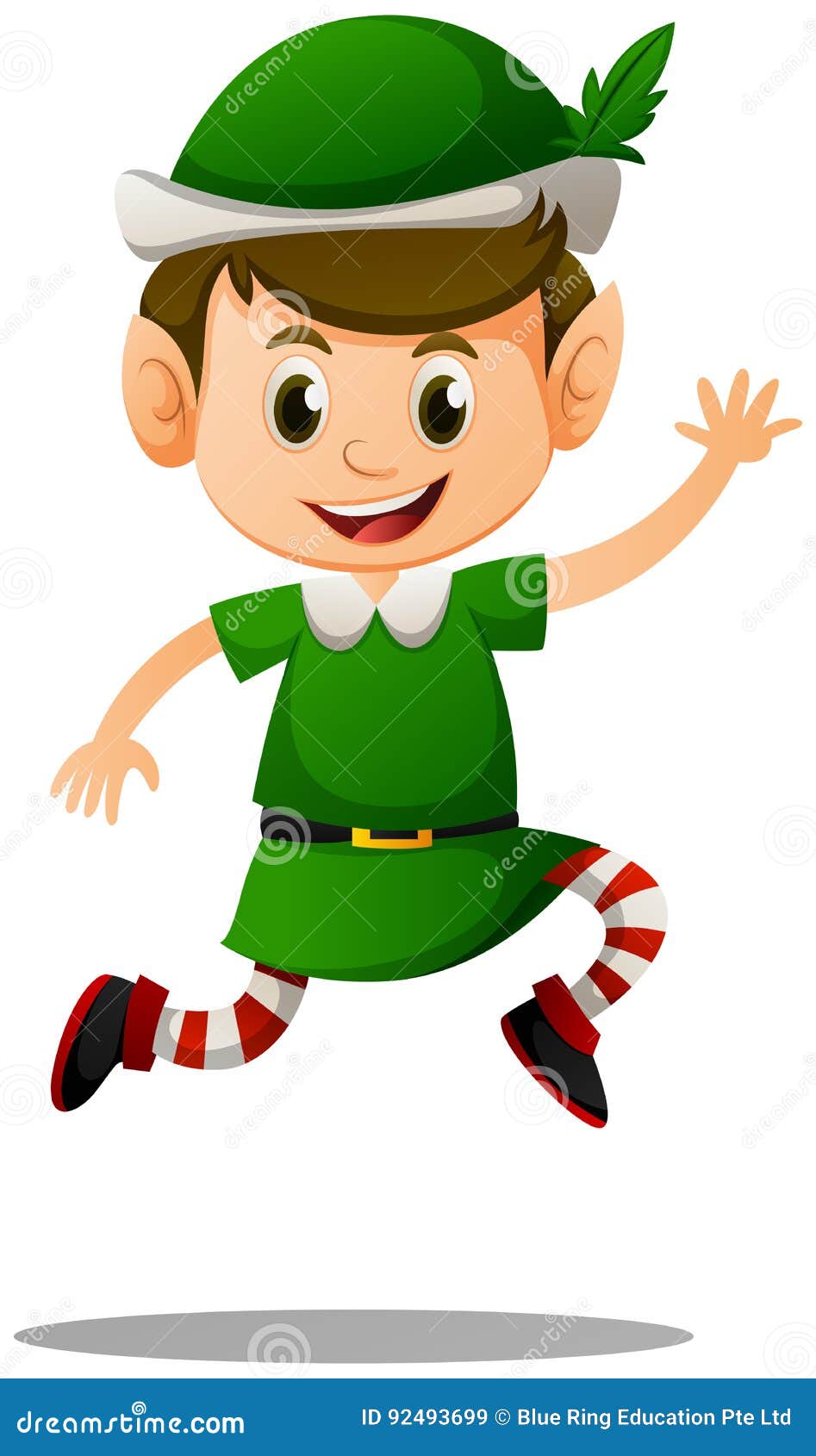 Elf in green outfit stock vector. Illustration of myth - 92493699