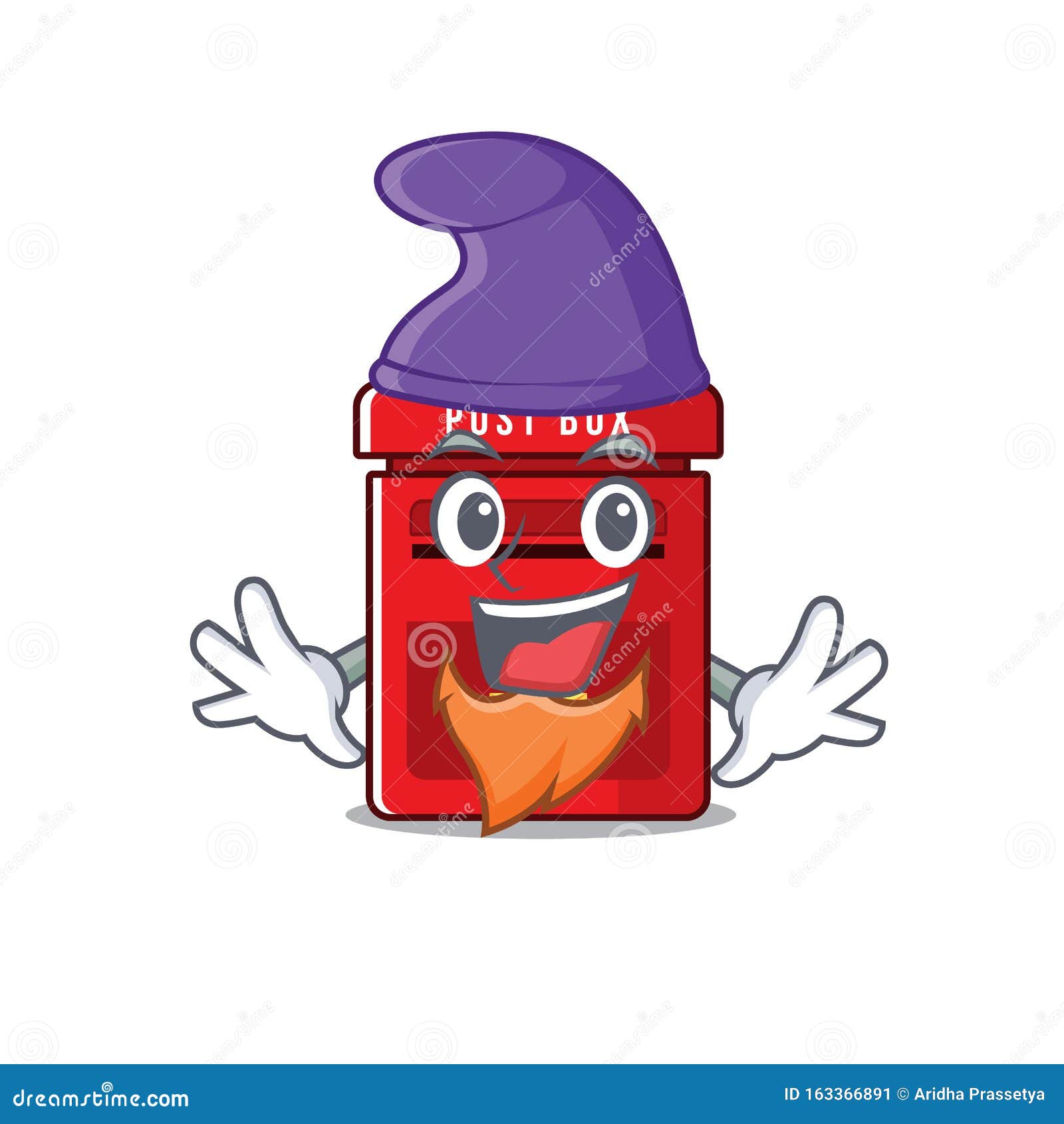Elf Happy Mailbox in with Cartoon Cute Stock Vector - Illustration of ...