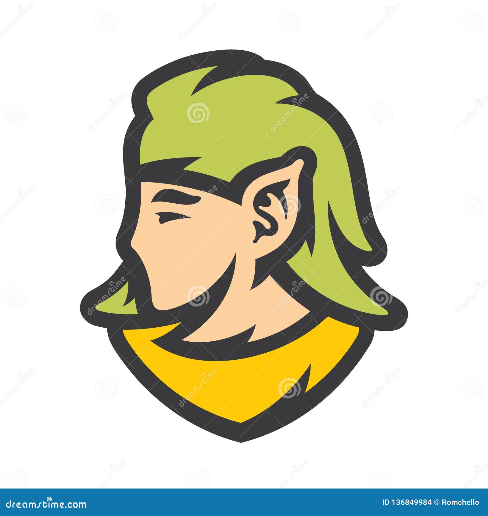 Elf Head Abstract Sign. Vector Simple Illustration. Stock Vector ...