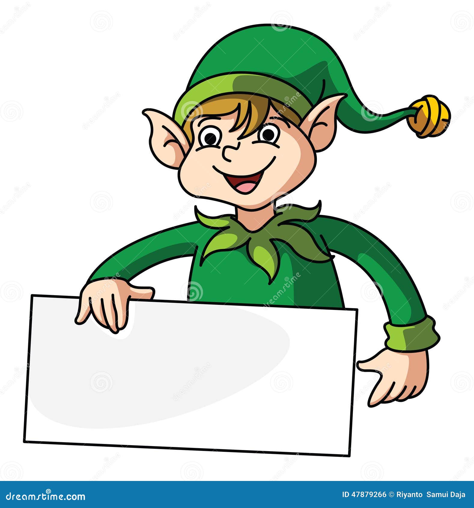 Elf Holding Banner stock vector. Illustration of cartoon - 47879266