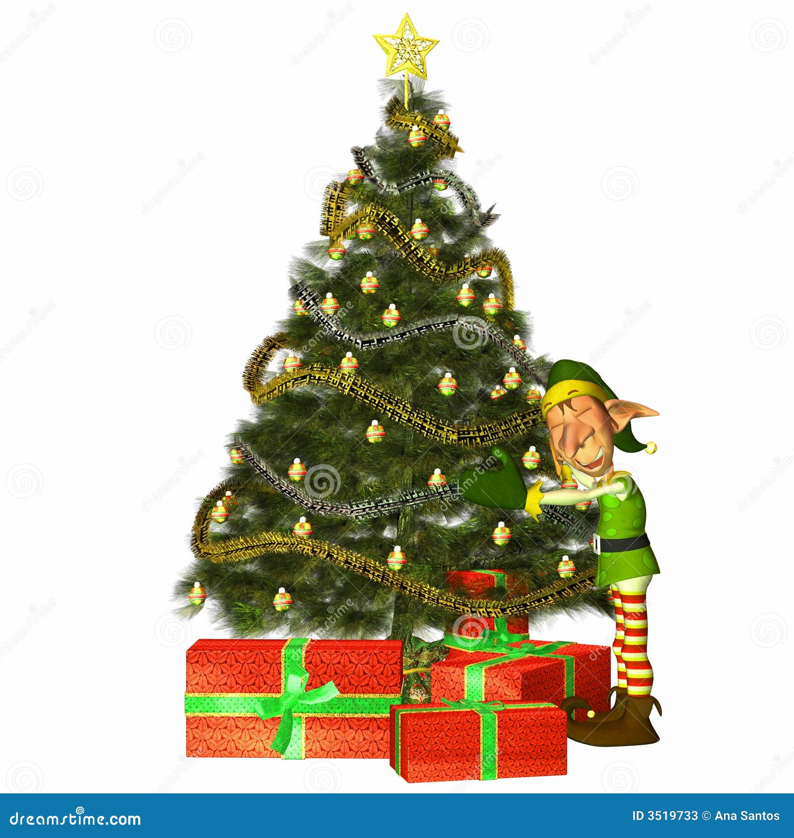 Elf Hug stock illustration. Illustration of funny, character - 3519733