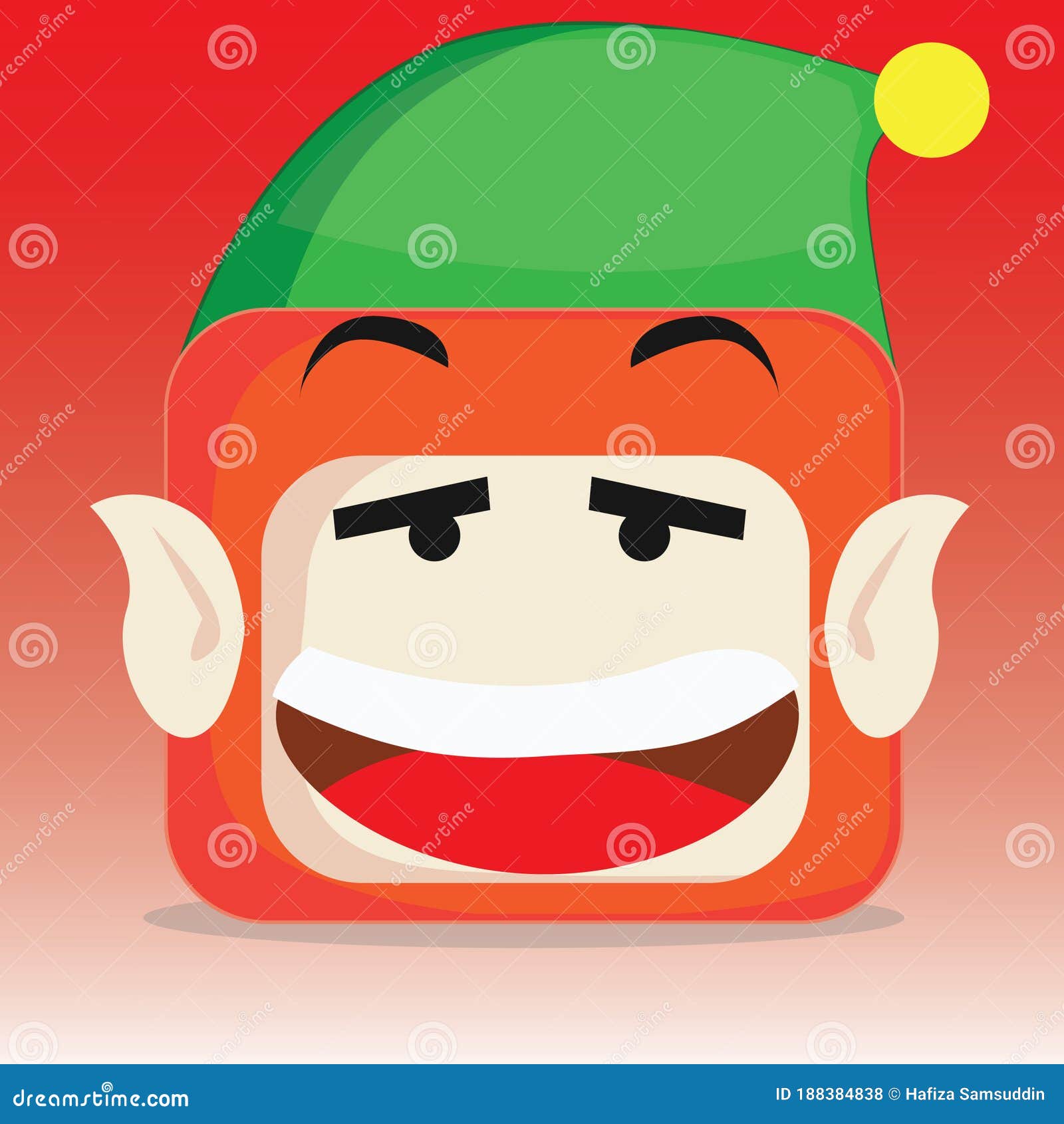 Elf Laughing. Vector Illustration Decorative Design Stock Vector ...
