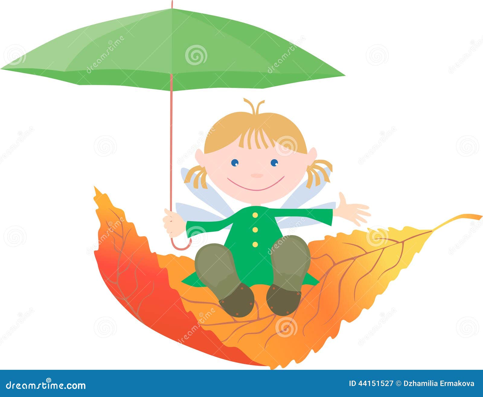 Elf on the leaf stock vector. Illustration of isolated - 44151527