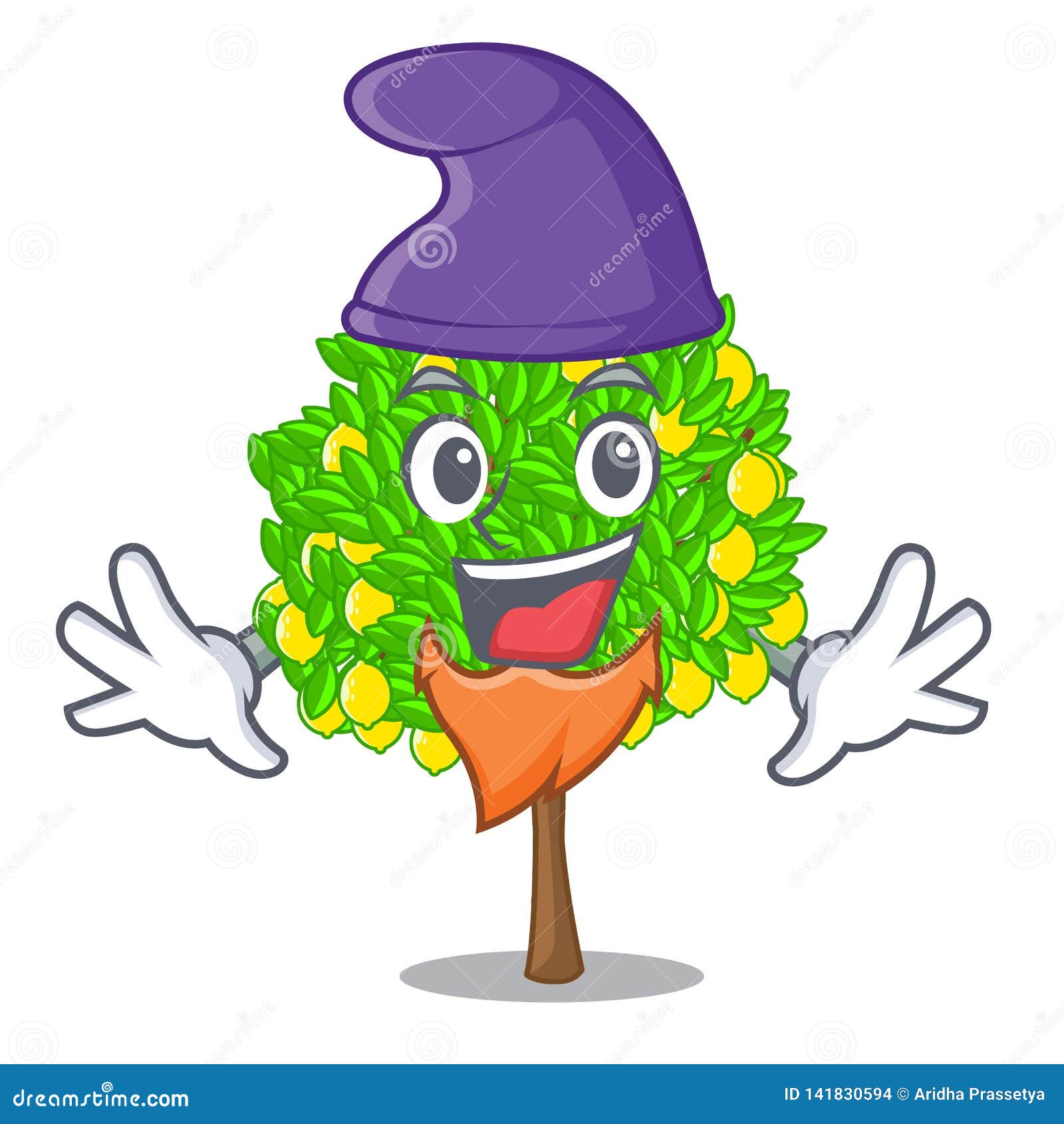 Elf Lemon Tree in the Cartoon Shape Stock Vector - Illustration of ...