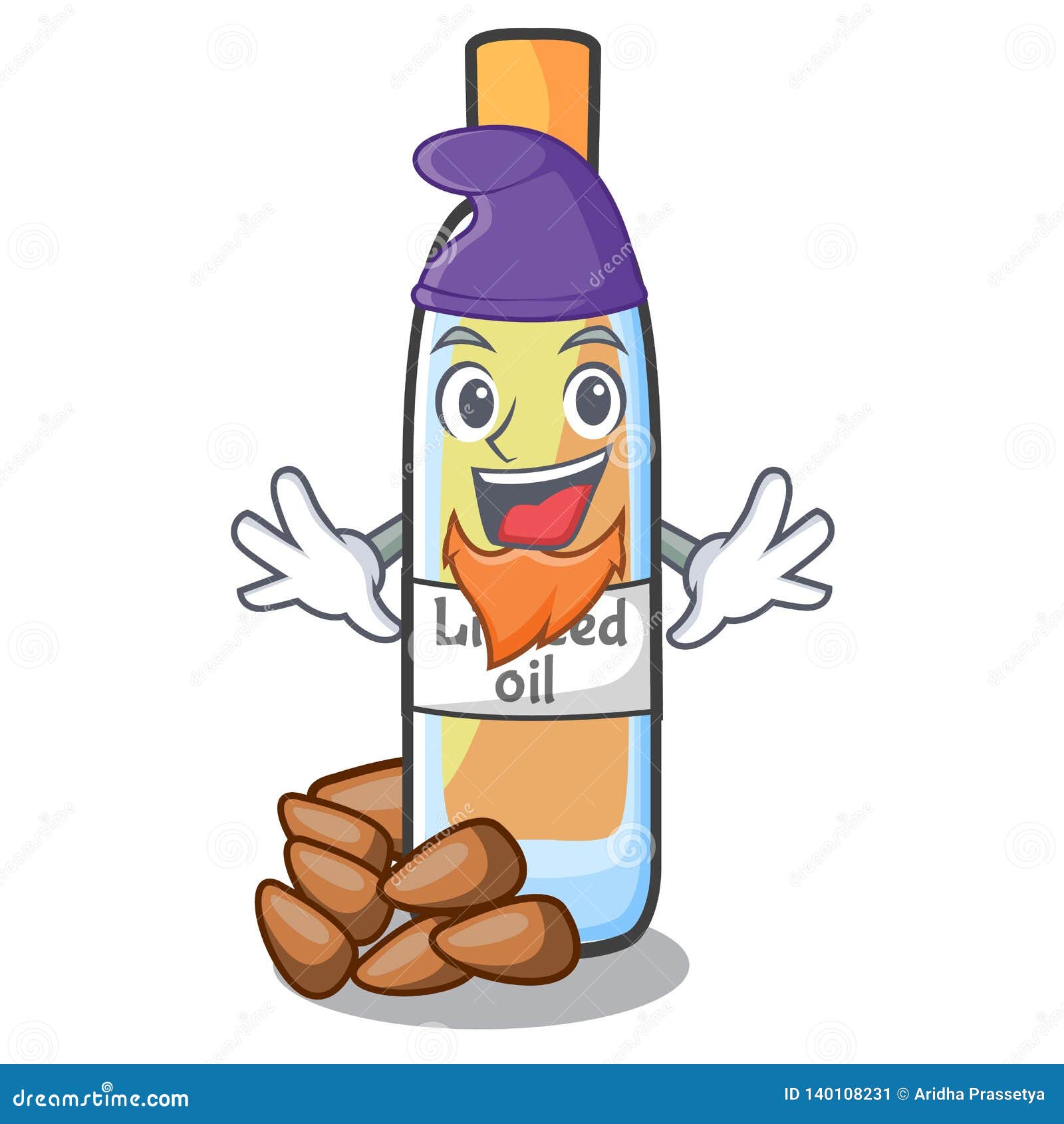 Elf Lenseed Oil in a Mascot Bottle Stock Vector - Illustration of ...