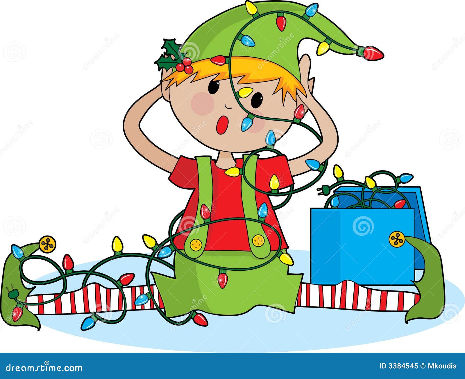 Elf Lights stock vector. Illustration of helper, xmas - 3384545