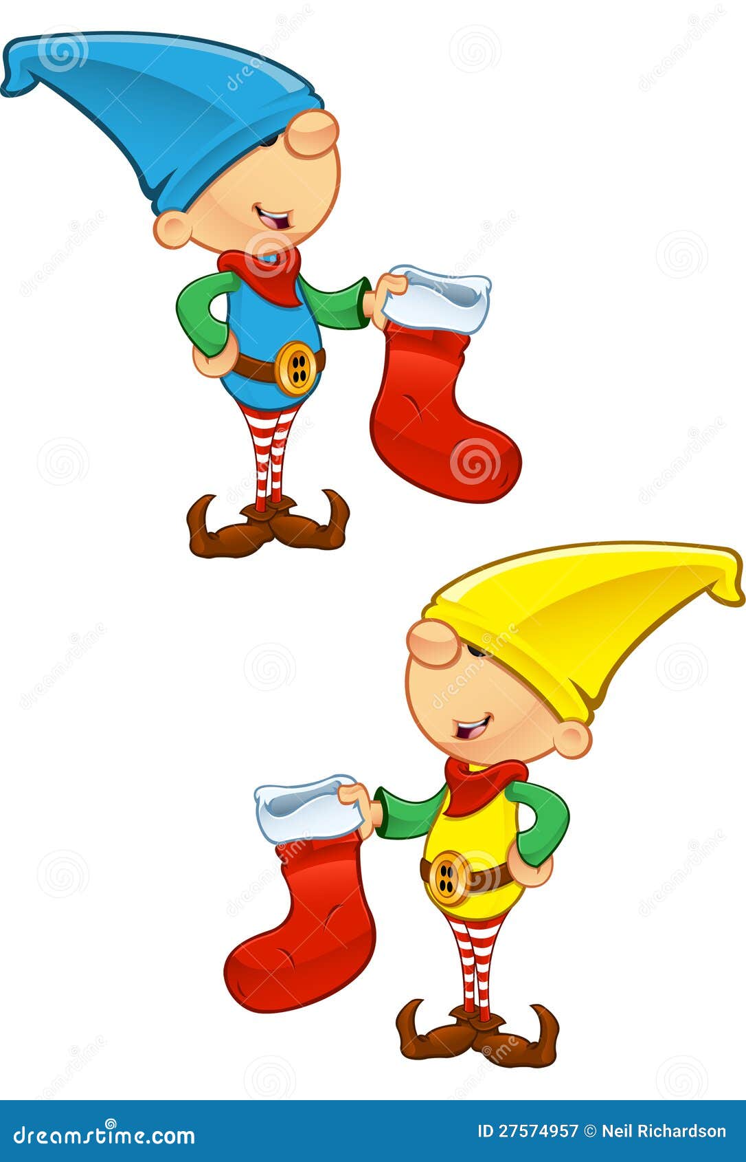Elf Mascot - Holding Stocking Stock Vector - Illustration of december ...
