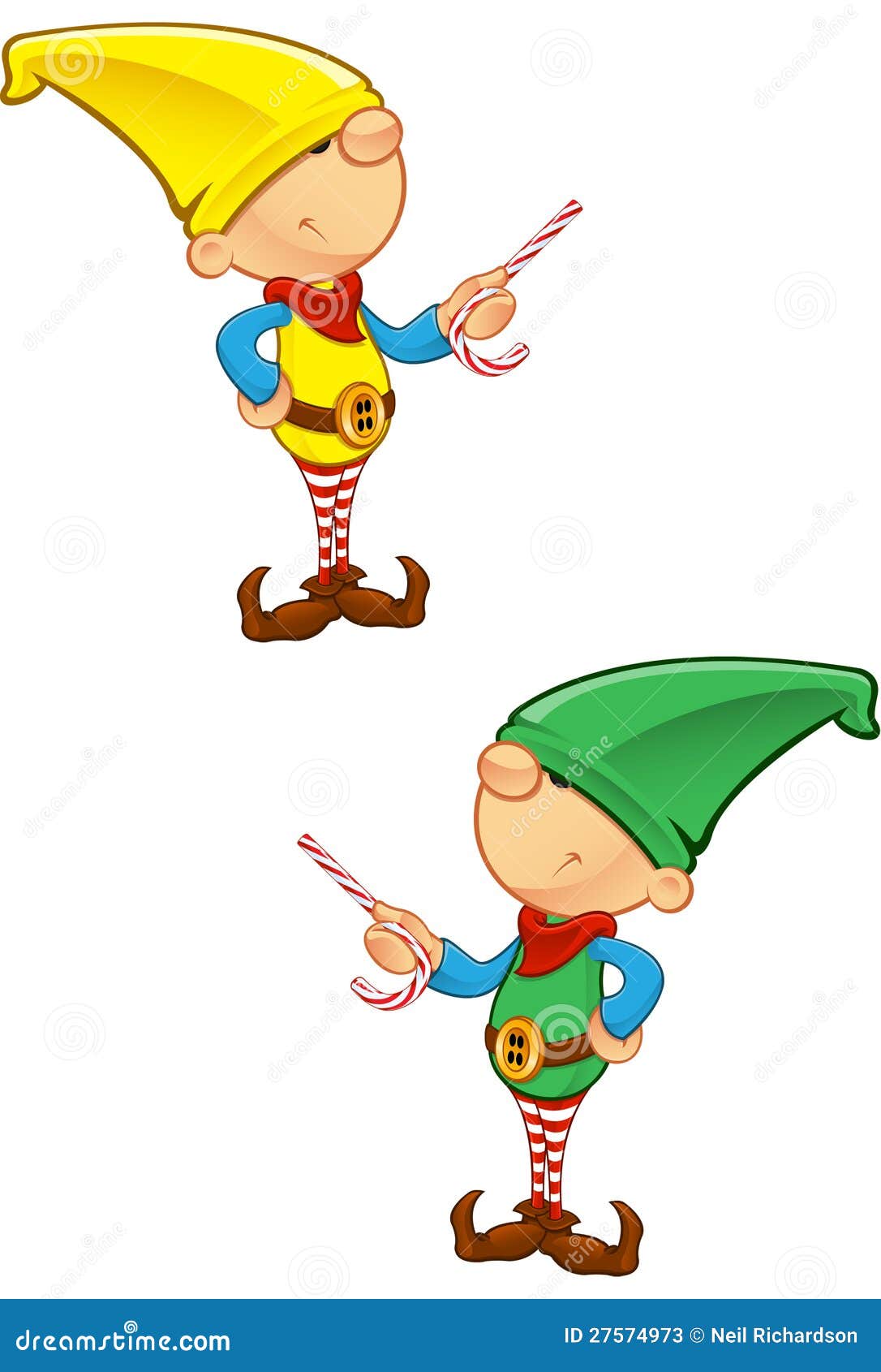 Elf Mascot - Pointing Wtih Candy Stock Vector - Illustration of ...